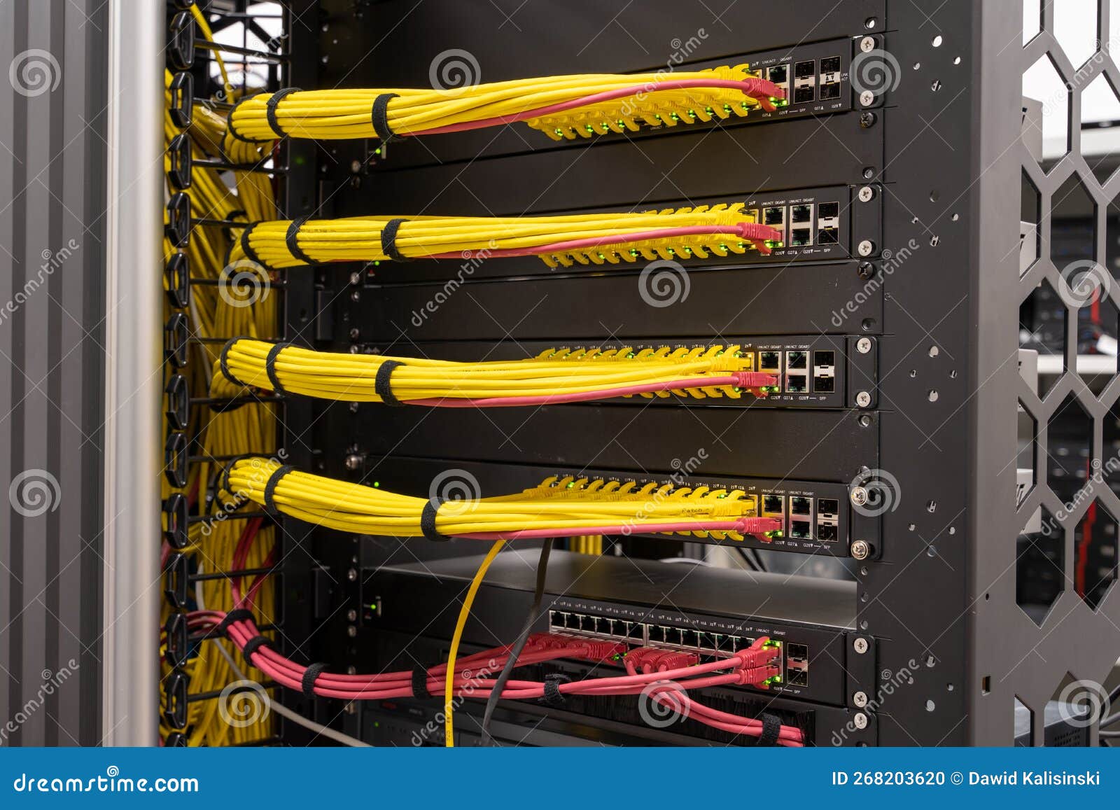 Tidy Patched Network Cables, RJ45, Connected To the Switches and ...