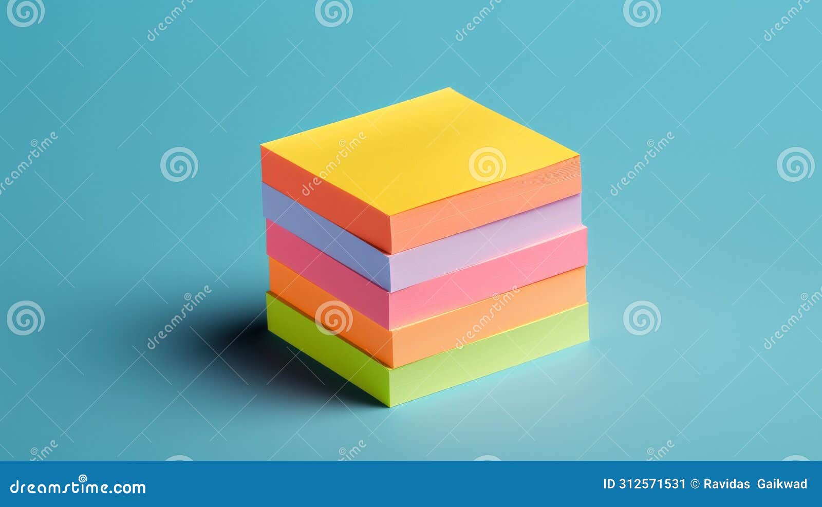 Tidy Stack of Blank Post it Notes for Organization Stock Illustration ...