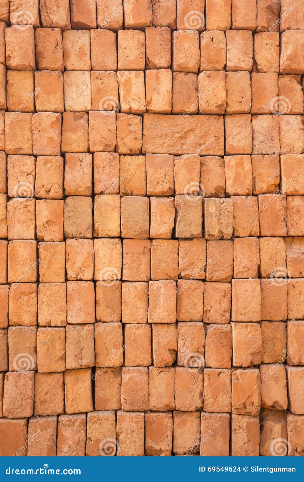 Stack Of Red Brick Closeup. Pile Of Stacked New Red Bricks Stock Photo ...