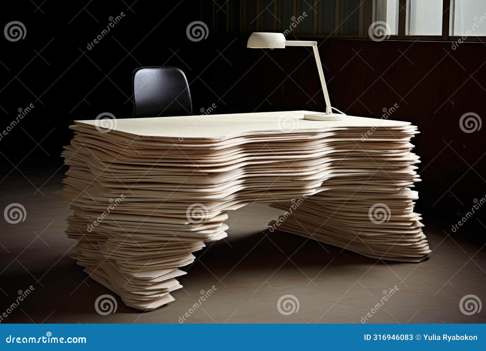 Tidy Stack Paper Office. Generate AI Stock Image - Image of business ...