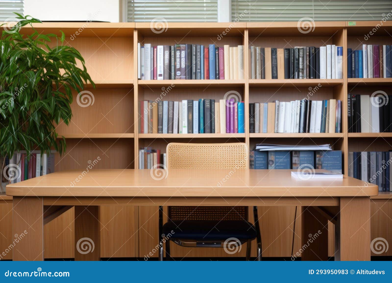 A Tidy Study Corner at a Public Library Stock Illustration ...