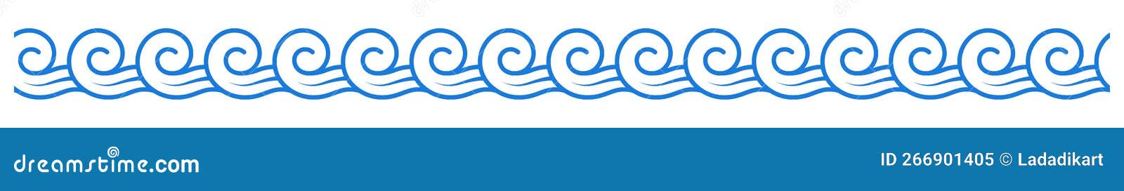 Tidy Wave Decorative Divider. Blue Line Pattern Stock Vector ...