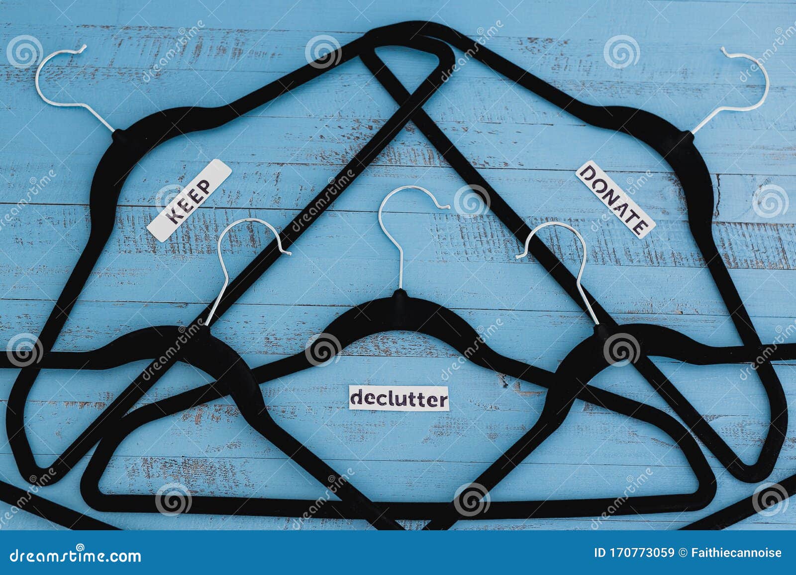 Tidying Up and Decluttering, Clothes Hangers with Text Labels To Sort ...