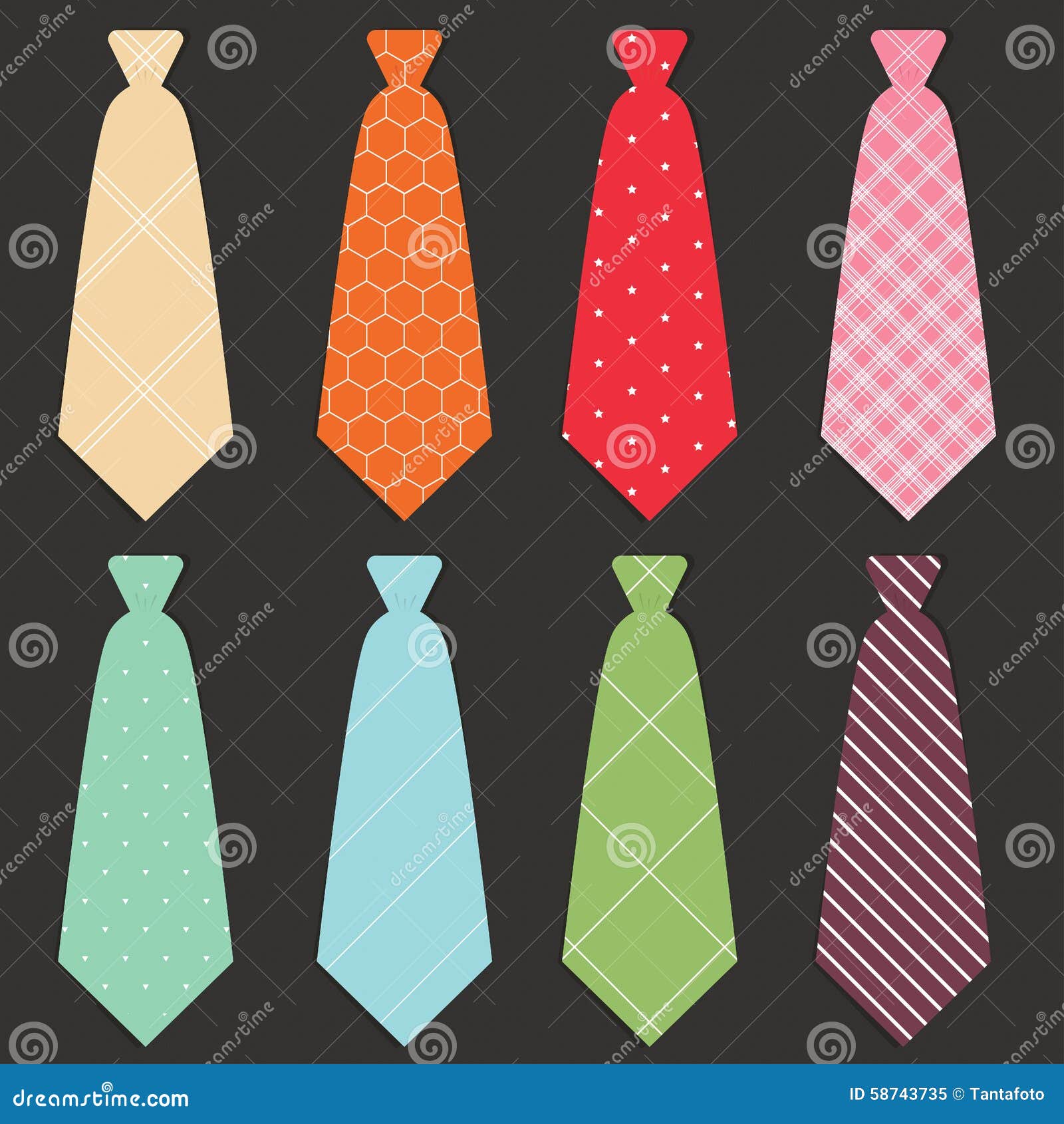 Tie Color Illustration Set 2 Stock Vector - Illustration of elegant ...