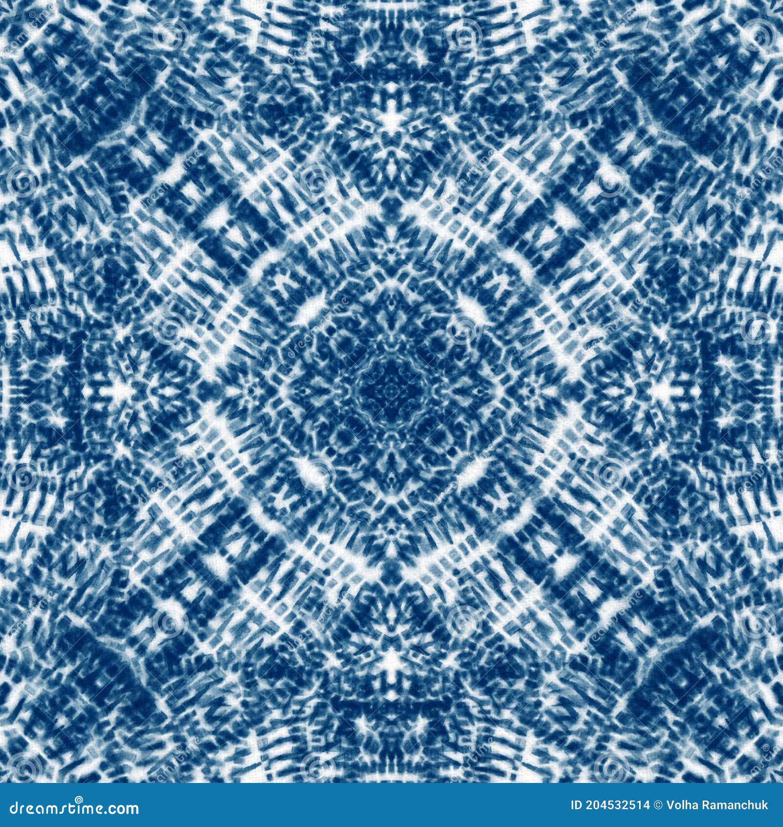 Tie Dye Seamless Tile Pattern. Watercolor Pattern Design on Subtle ...