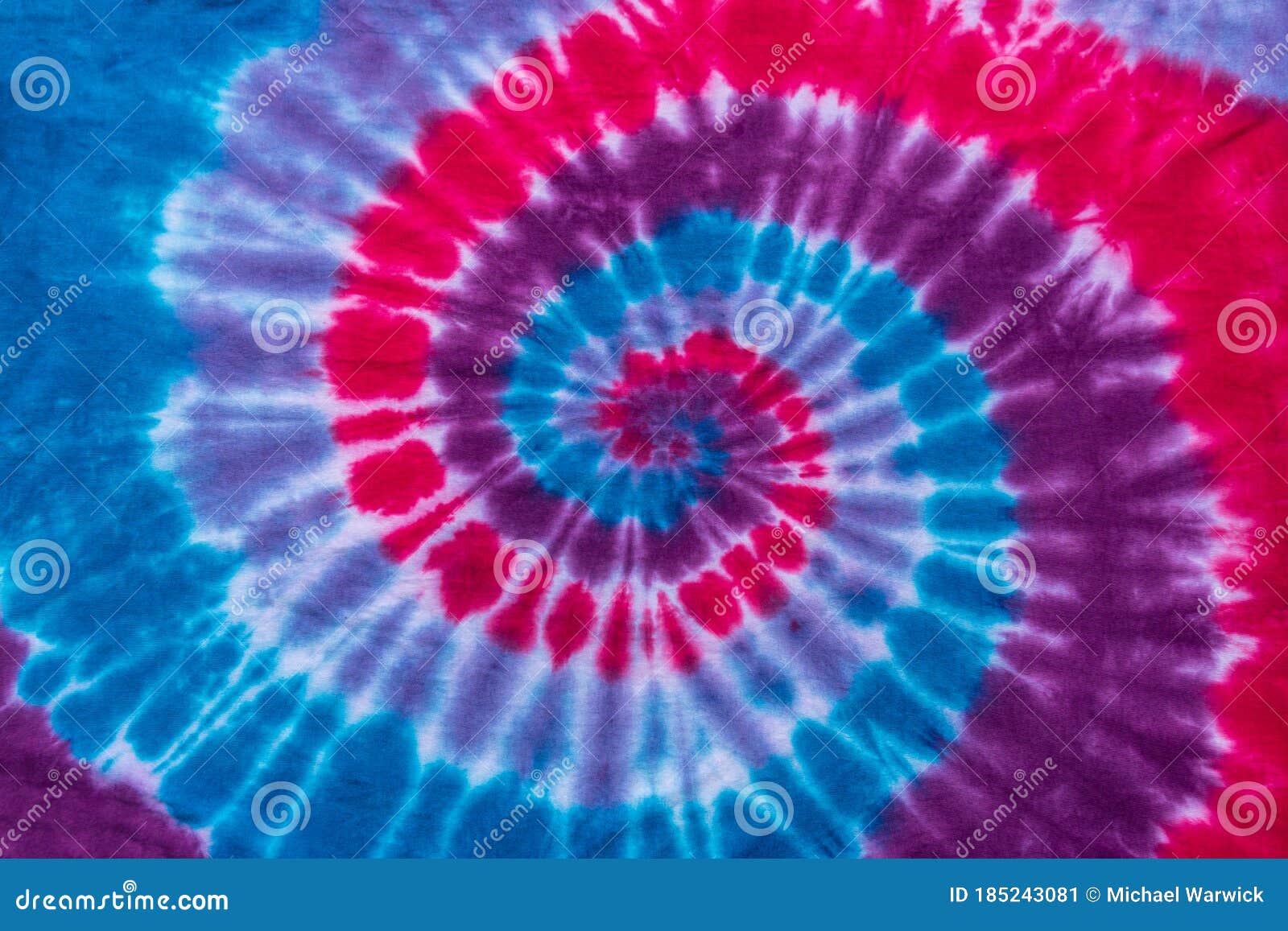 Tie Dye Swirl Design In Retro Abstract Psychedelic Pattern Stock Image