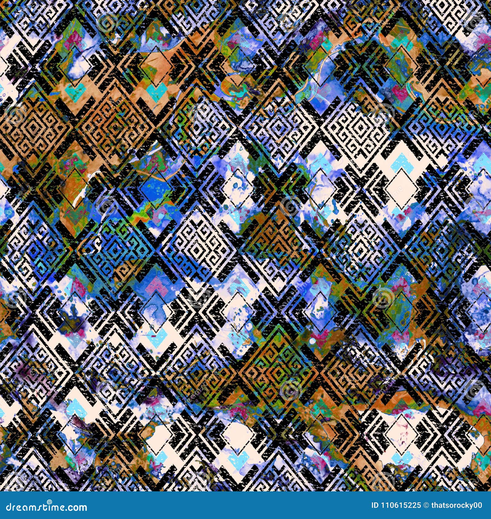 Batik Tie Dye Texture Repeat Modern Pattern Design Stock Illustration ...