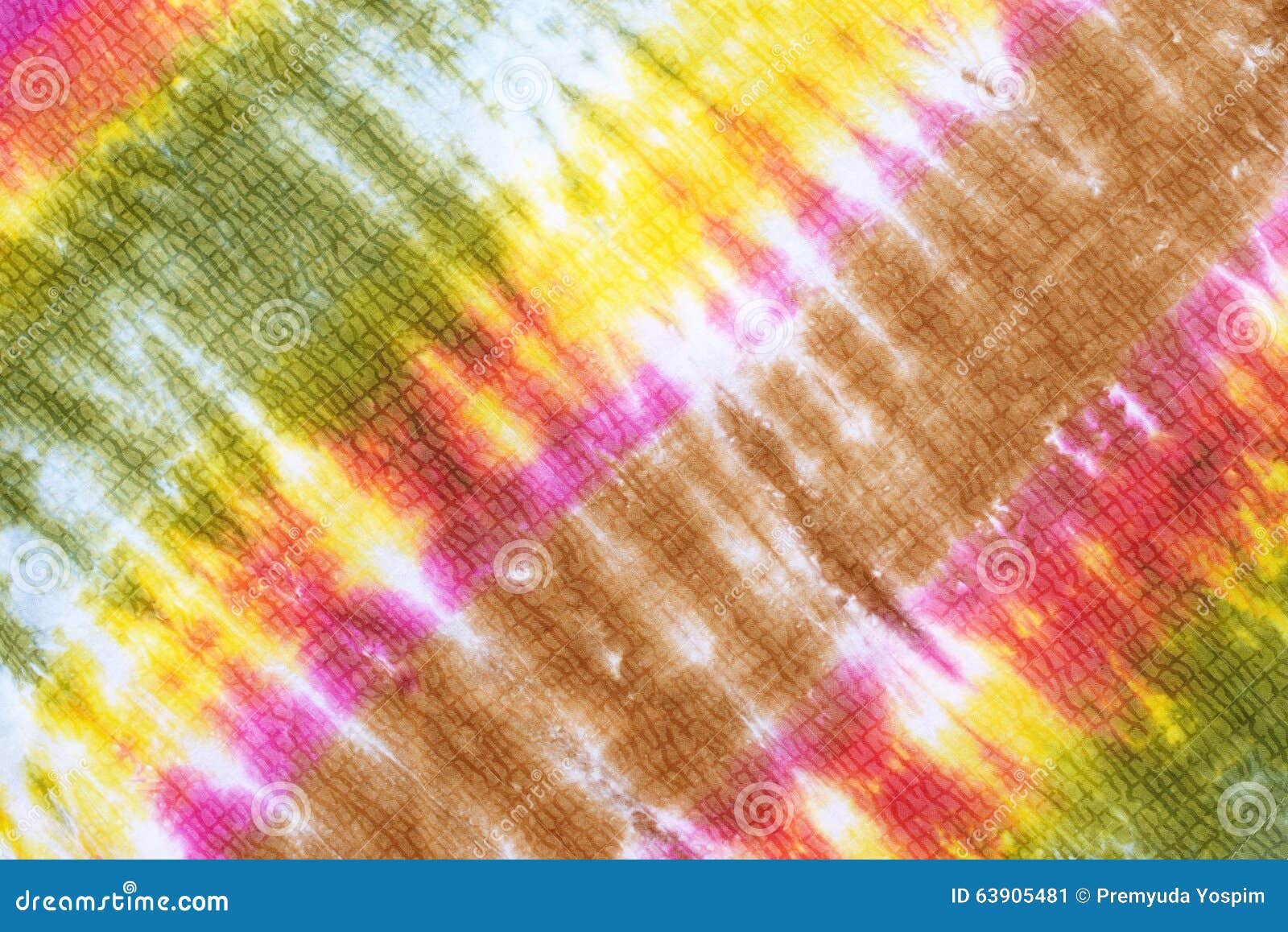 Tie Dyed Pattern on Cotton Fabric for Background. Stock Image - Image ...