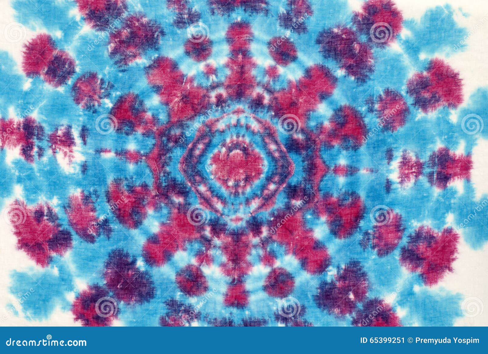 Tie Dyed Pattern on Cotton Fabric for Background. Stock Image - Image ...