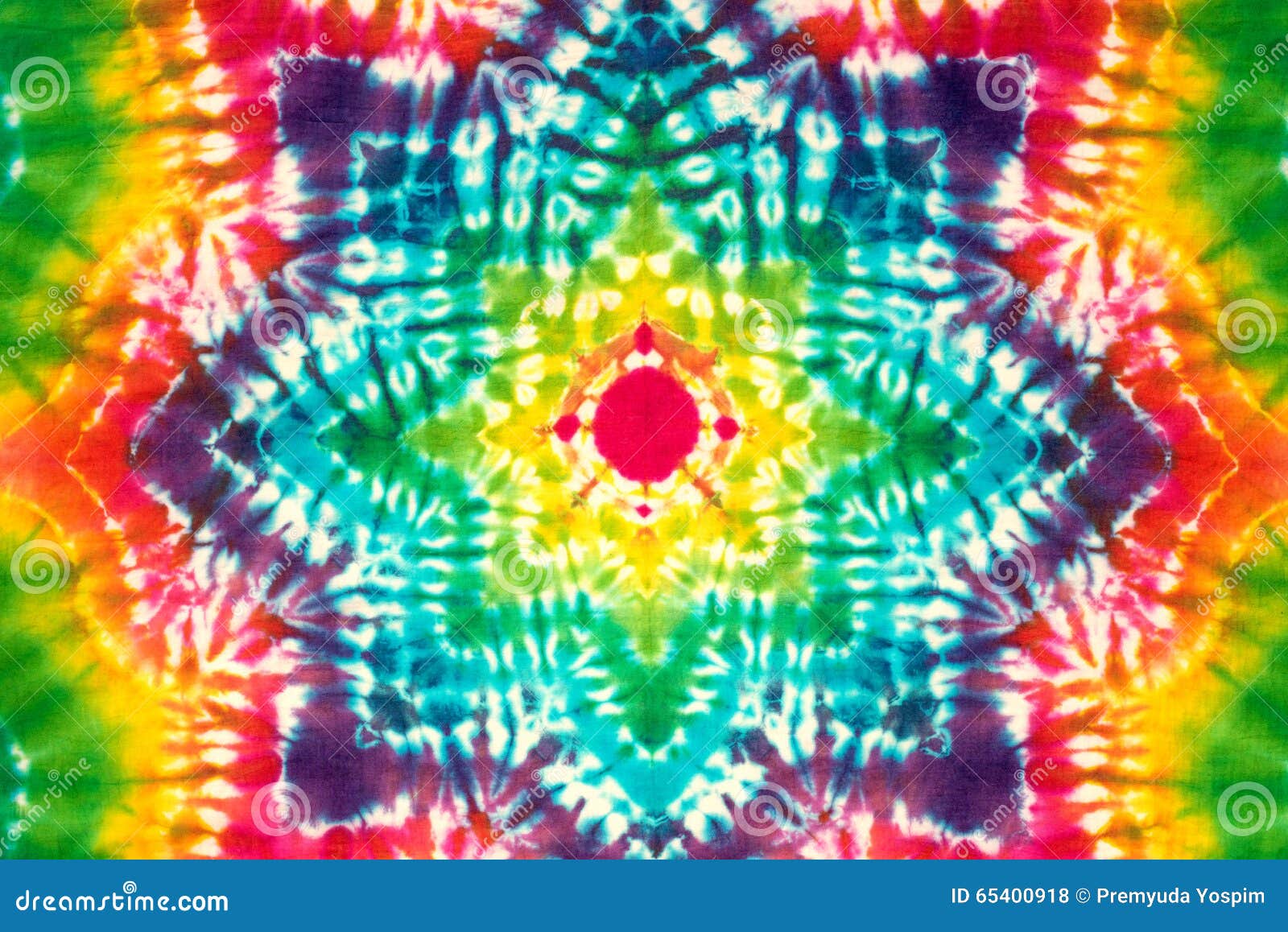 Tie Dyed Pattern on Cotton Fabric for Background. Stock Photo - Image ...