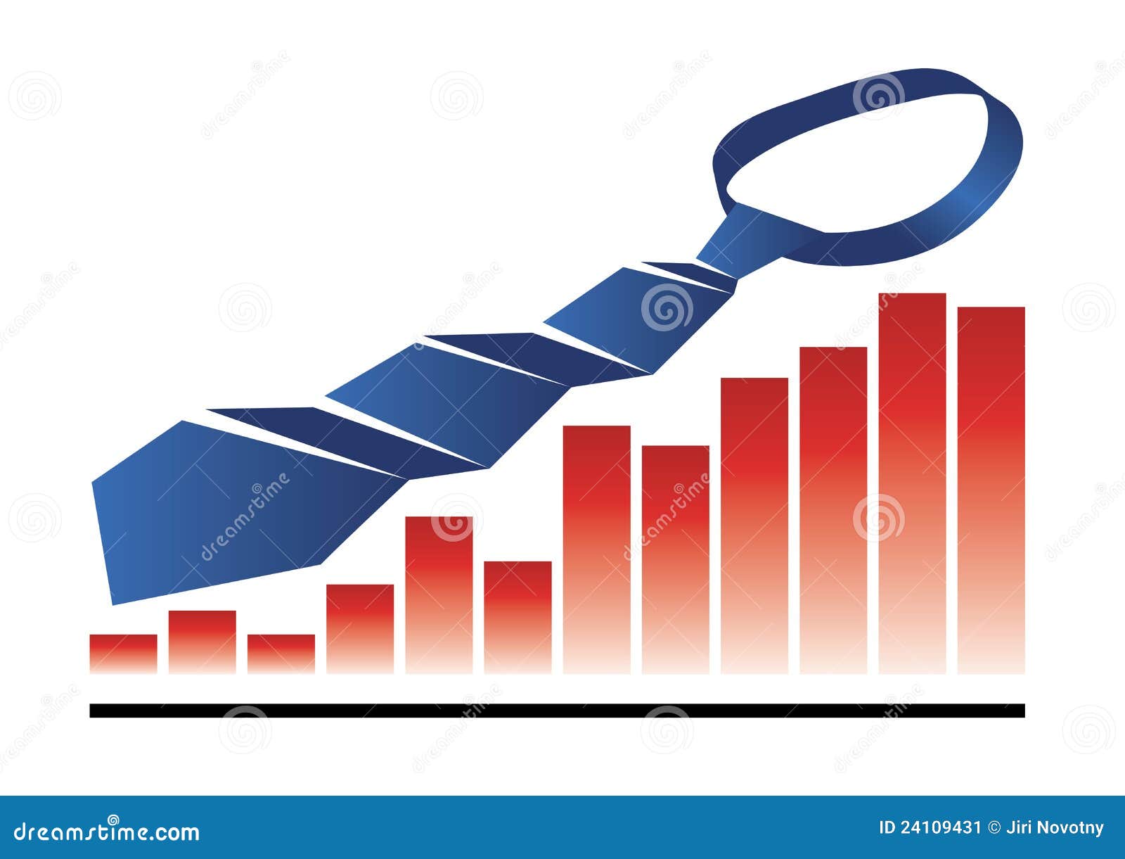 Tie with graph stock vector. Illustration of status, curvature - 24109431