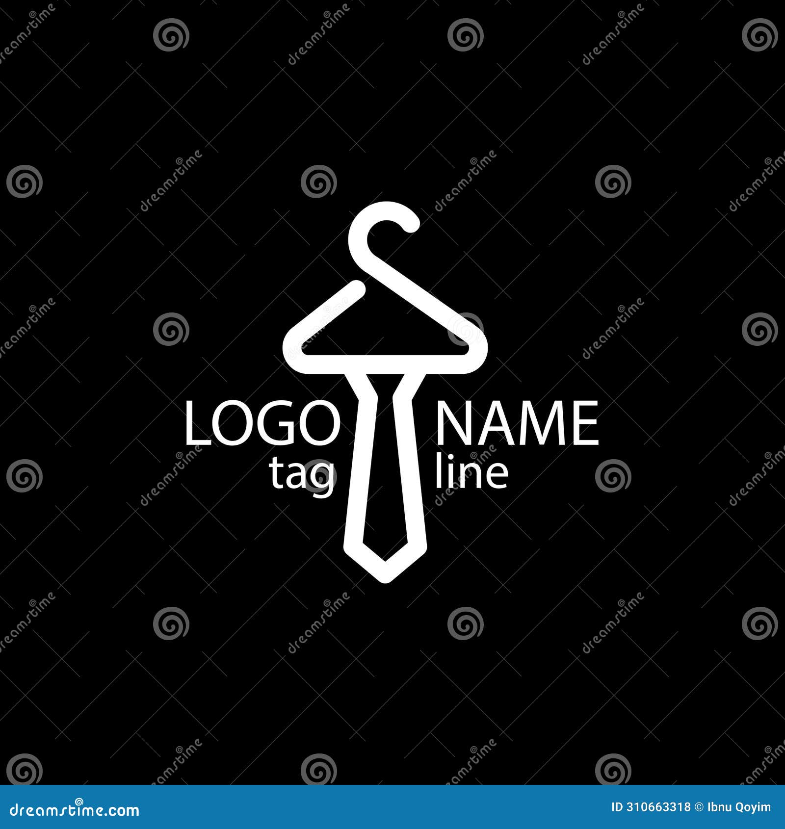Tie Hanger Logo Design Vector Stock Vector - Illustration of abstract ...