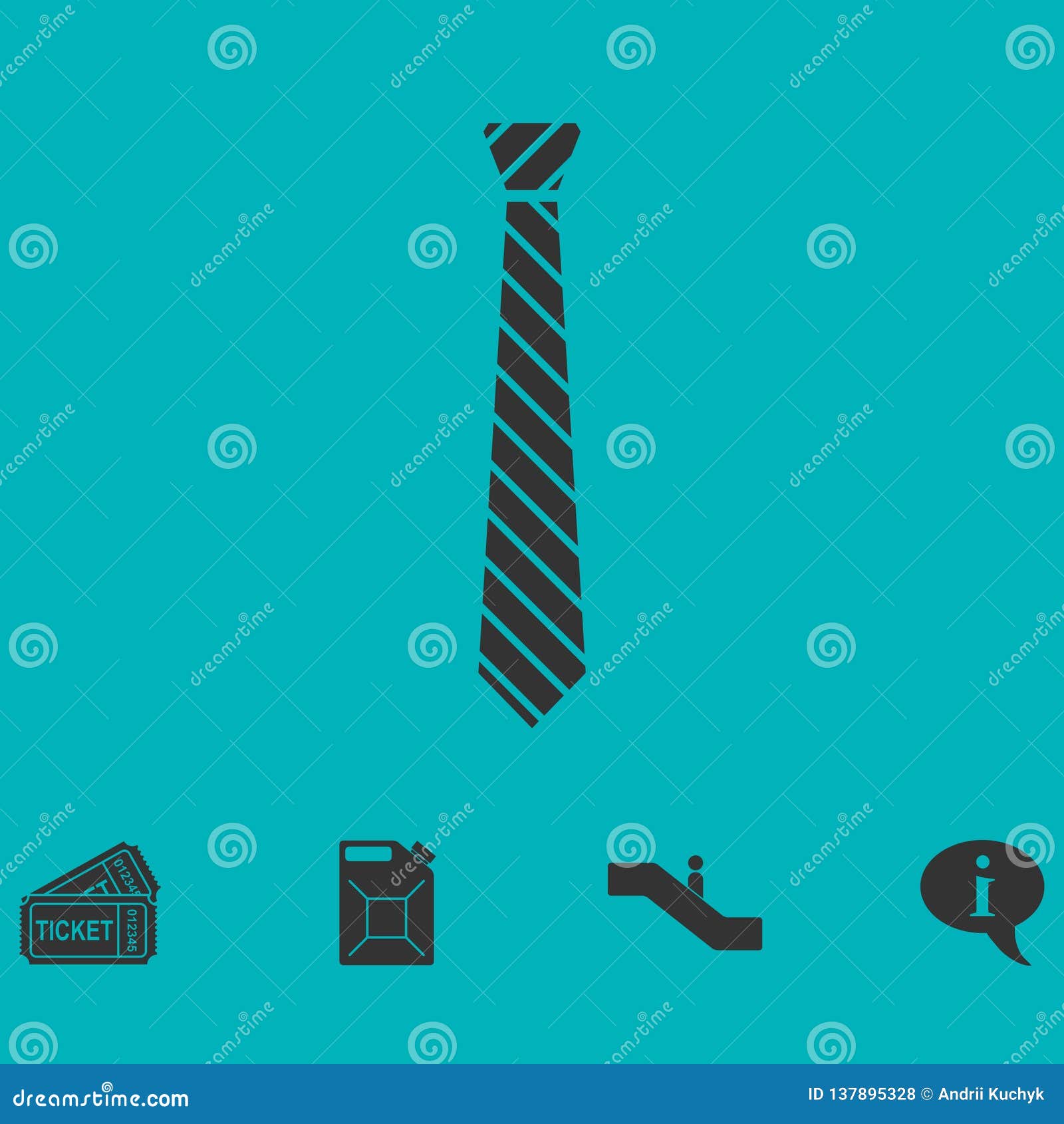 Tie icon flat stock vector. Illustration of elegance - 137895328