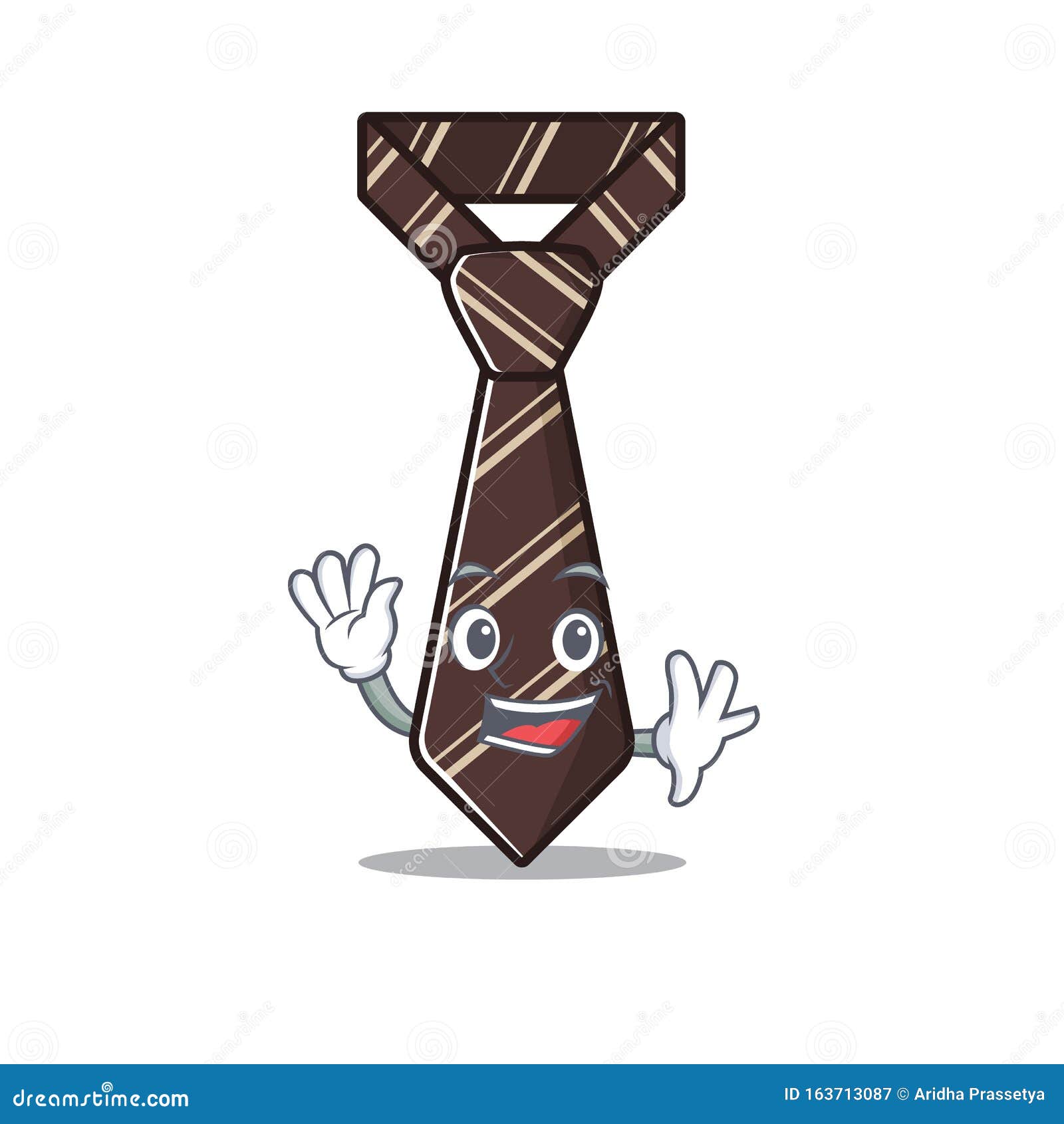 Tie Isolated Waving with on the Cartoon Stock Vector - Illustration of ...