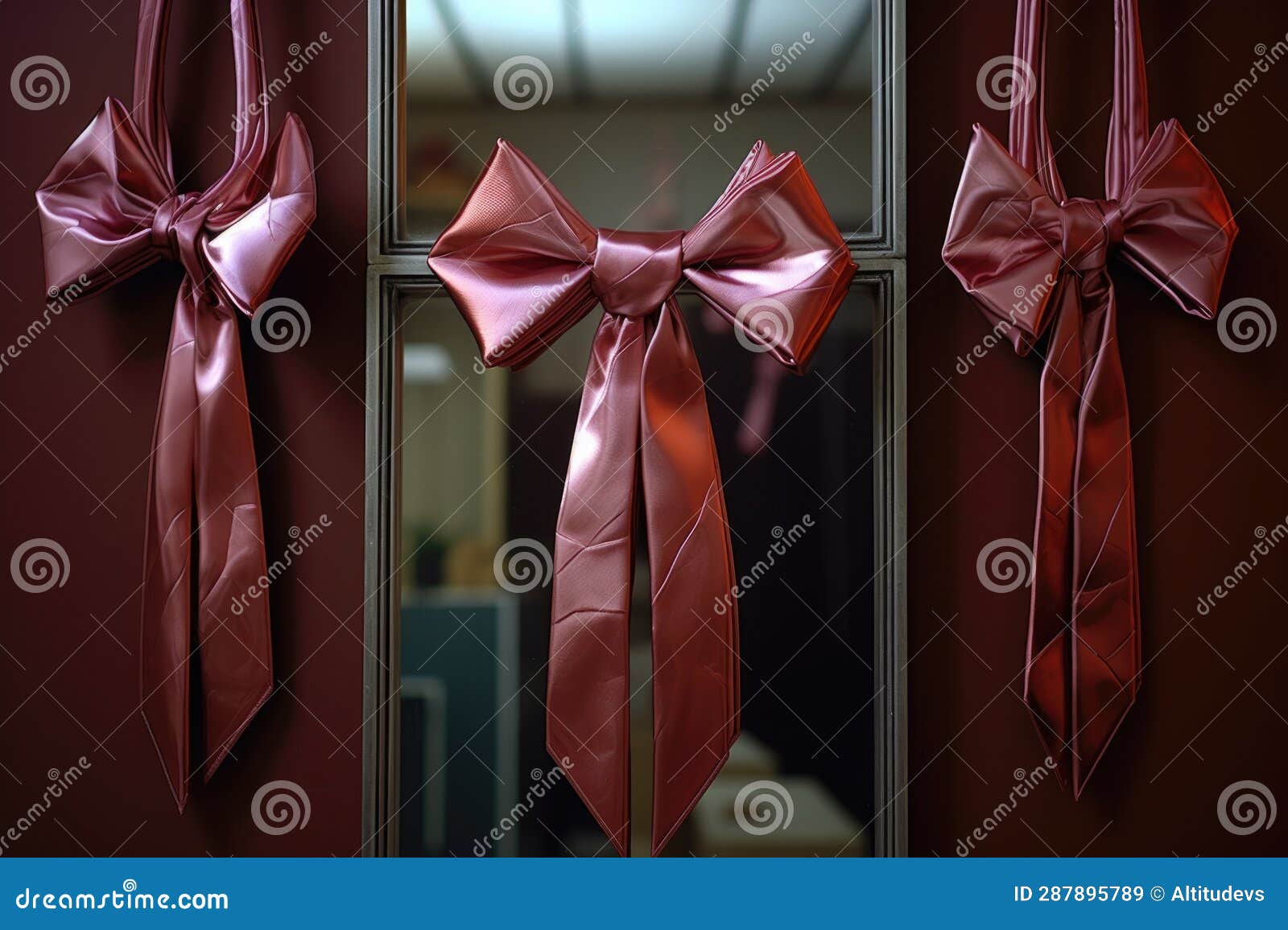 Tie Knot and Collar Tips Reflection on a Mirror Stock Image - Image of ...