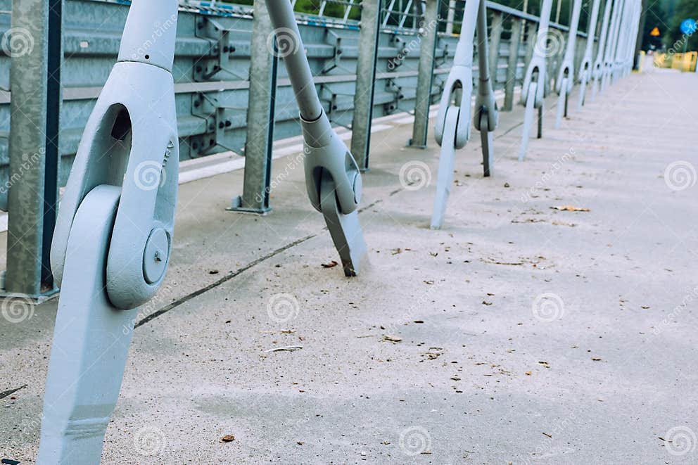 Tie rods of arch bridge stock image. Image of connection - 277045241