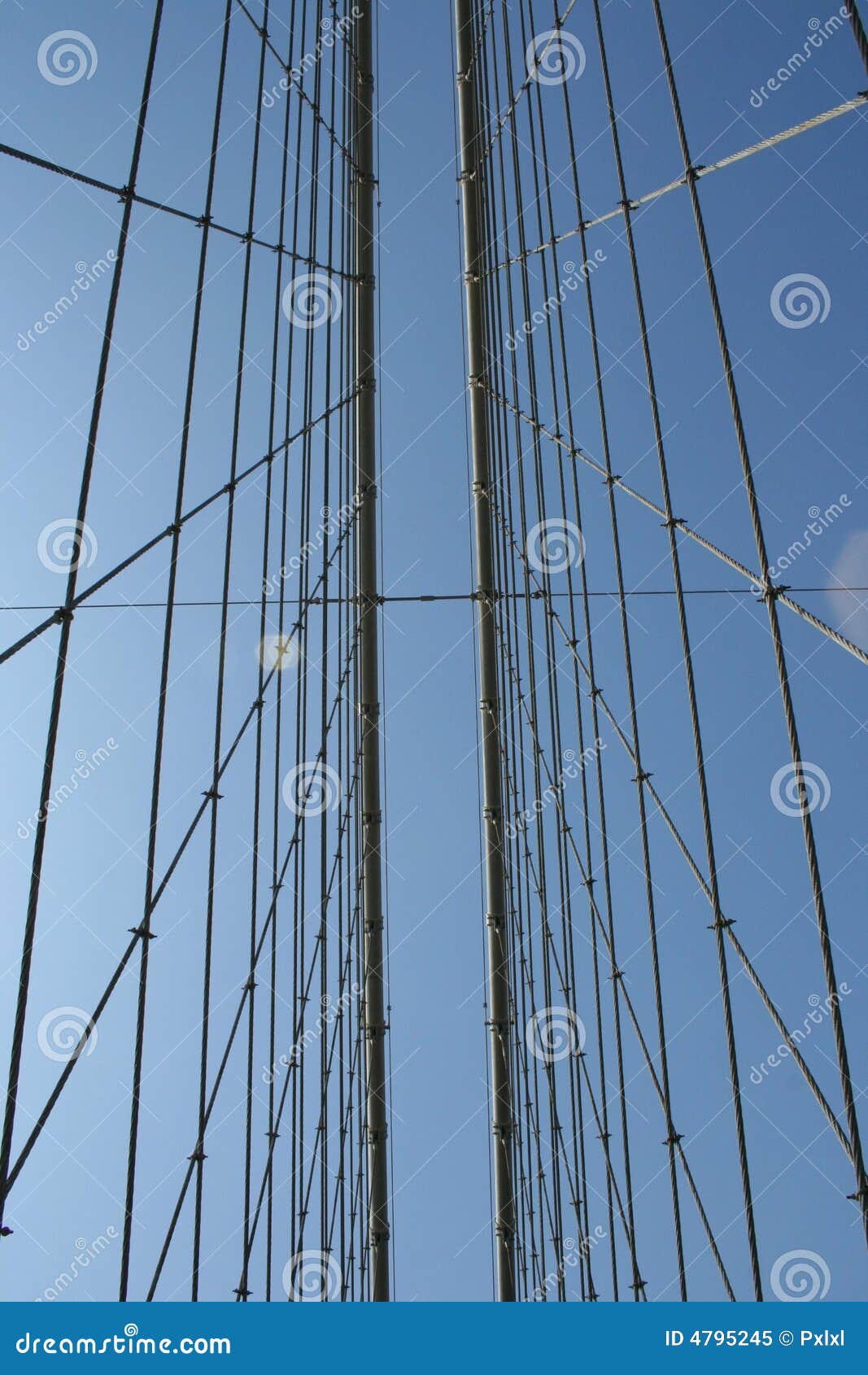 Tie Rods of a Bridge Against the Sky Stock Image - Image of bridge ...