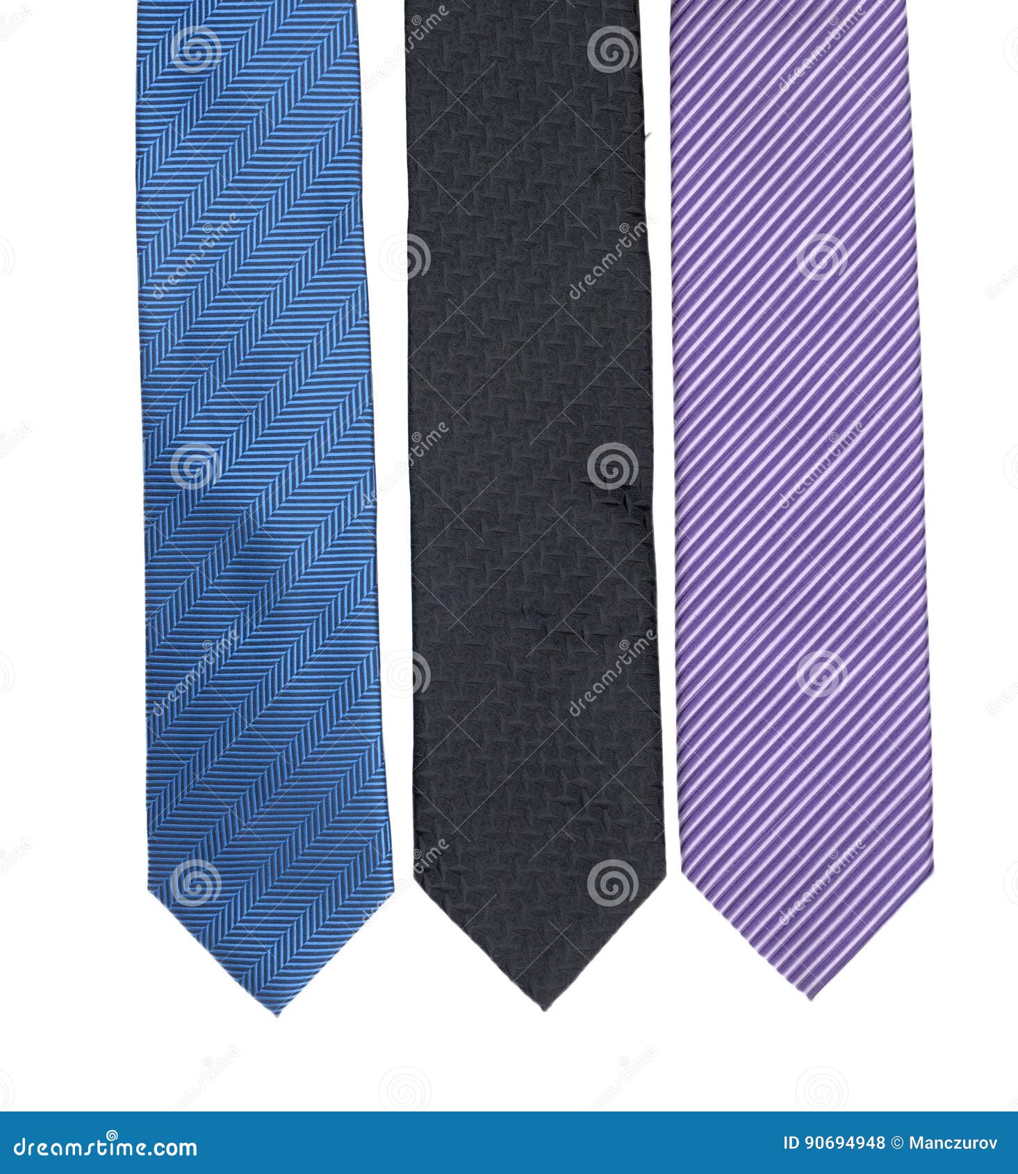 Tie Set, Three Elegant Ties Stock Photo - Image of pattern, stiff: 90694948