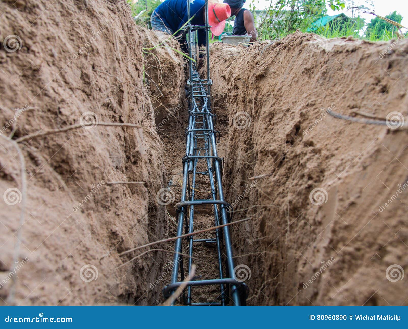 Tie Steel Fence on the Ground Stock Photo - Image of pattern, quality ...