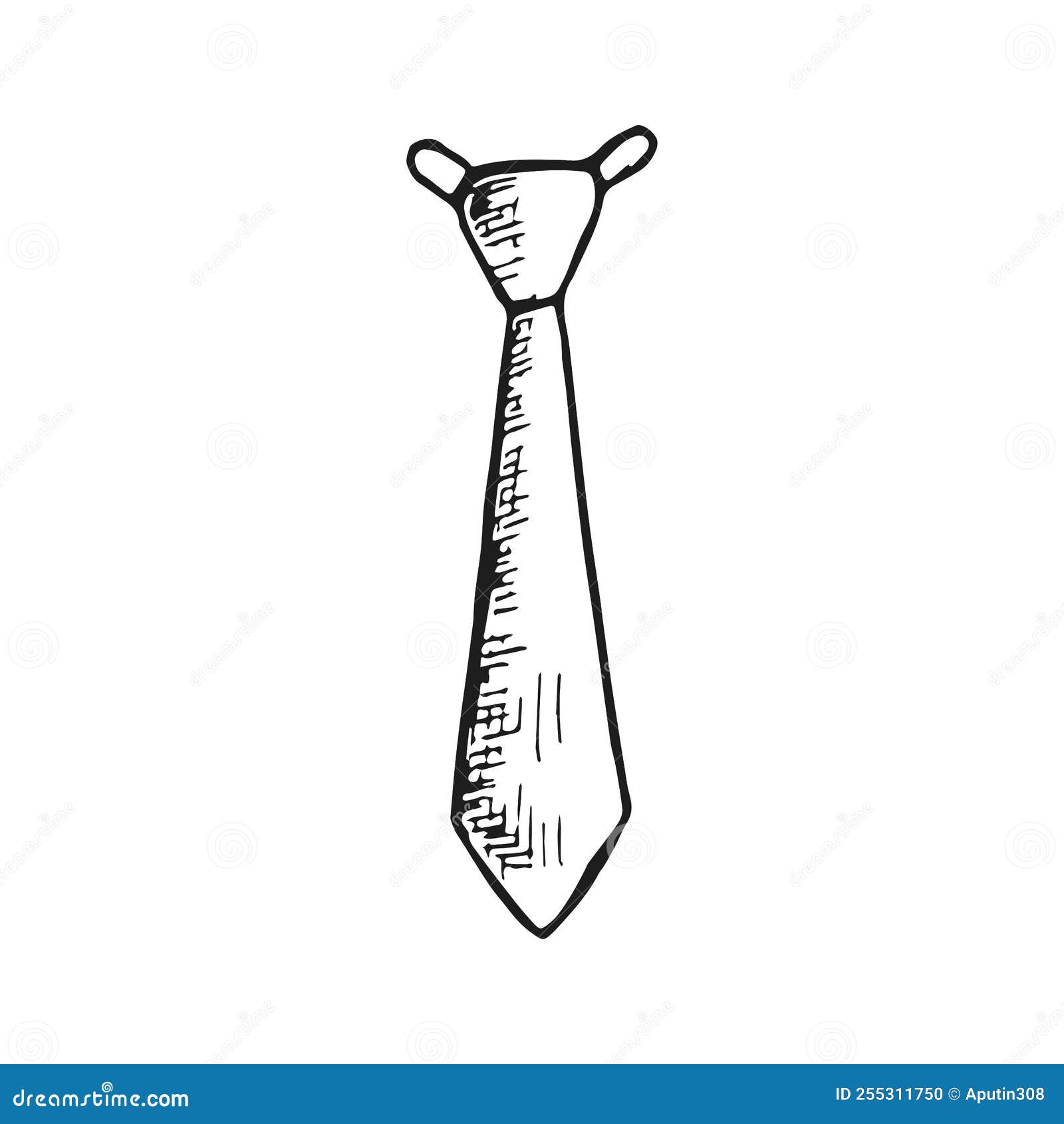 Tie Vector Sketch Hand Drawing Illustration Stock Vector - Illustration ...