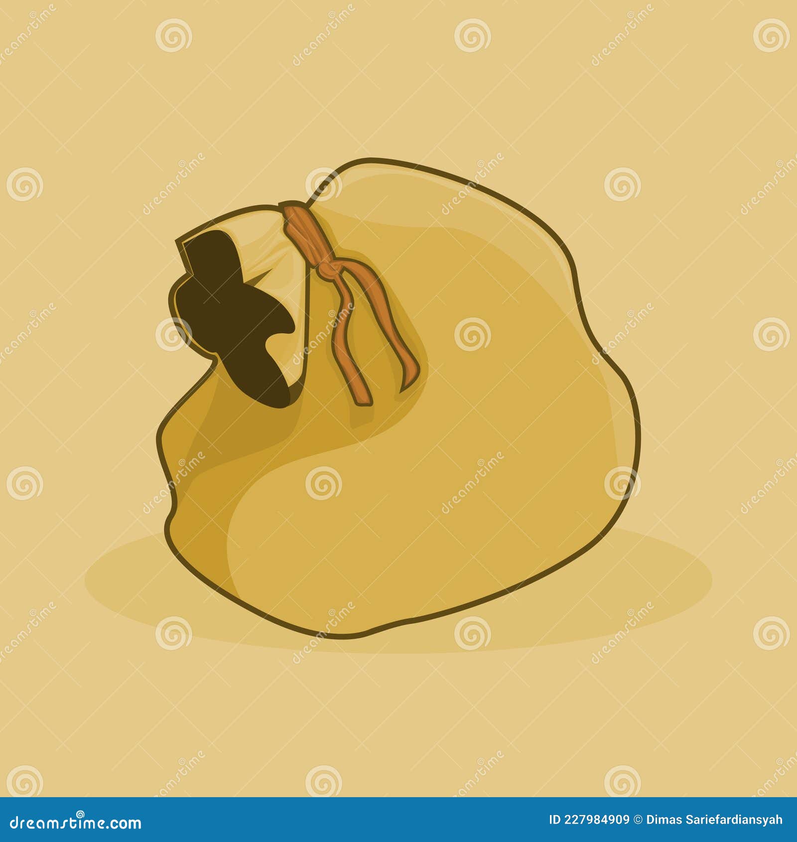 Tied Brown Burlap Sack Vector Stock Vector - Illustration of artwork ...