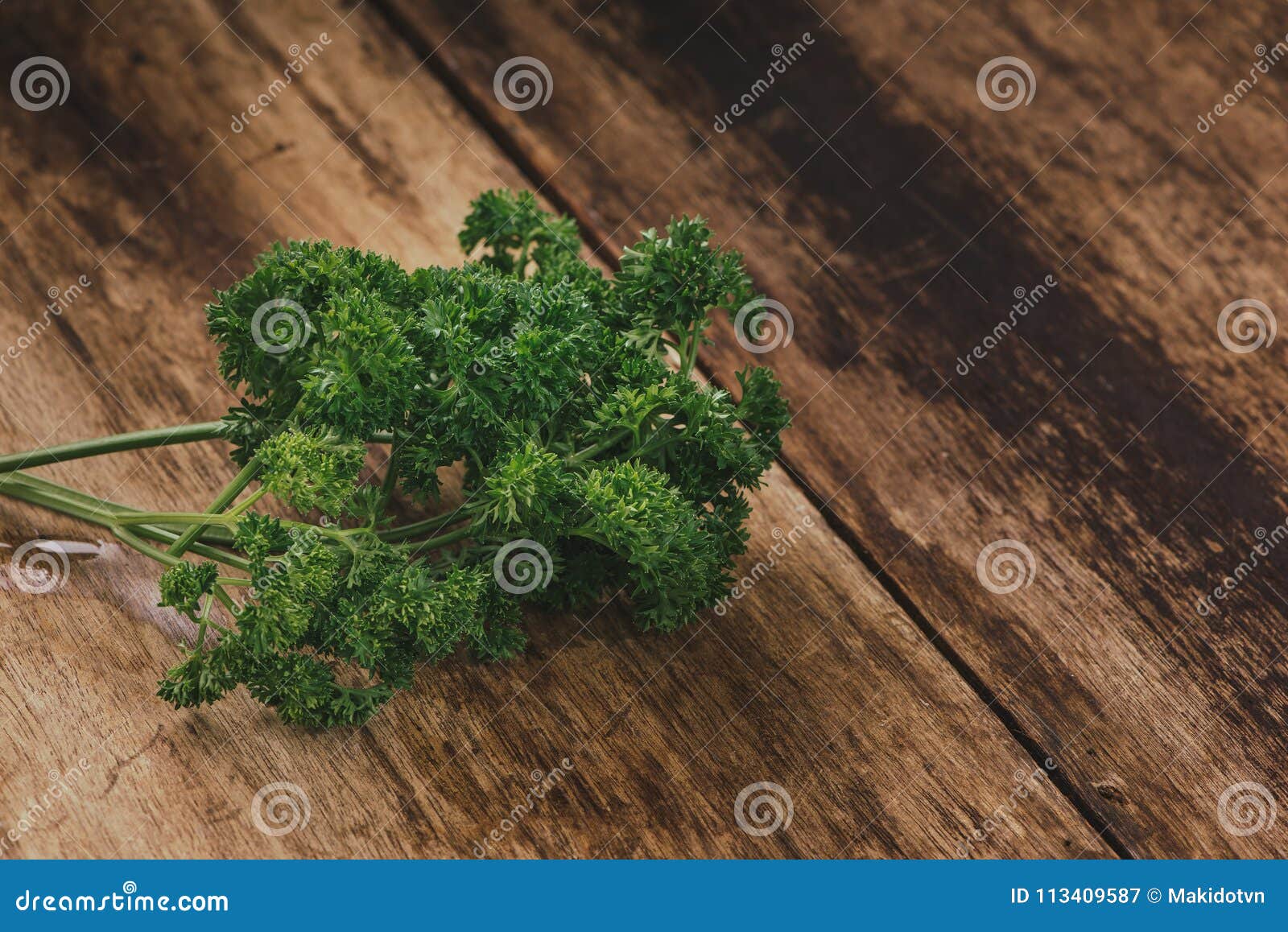 Tied Fresh Parsley on Wooden Surface Stock Image - Image of healthy ...