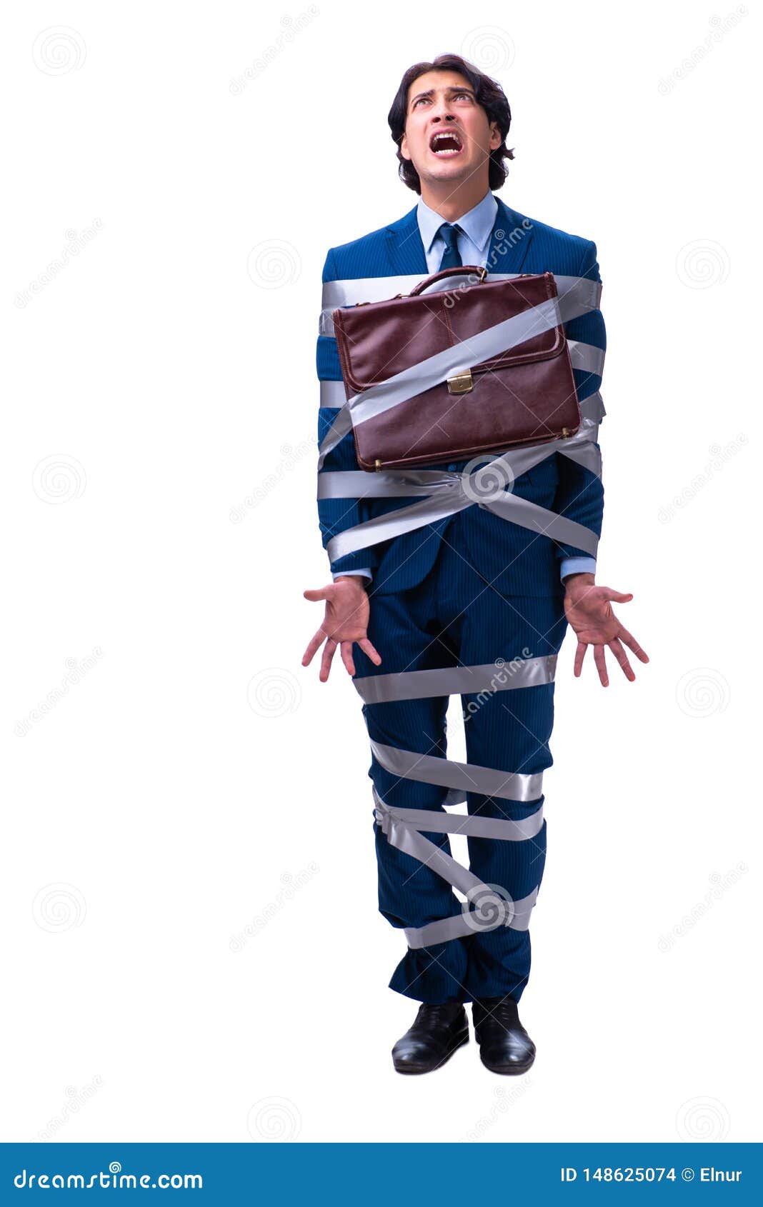 Tied Handsome Businessman Isolated on White Stock Photo - Image of ... Tied Handsome Businessman Isolated on White Stock Photo - Image of ...
