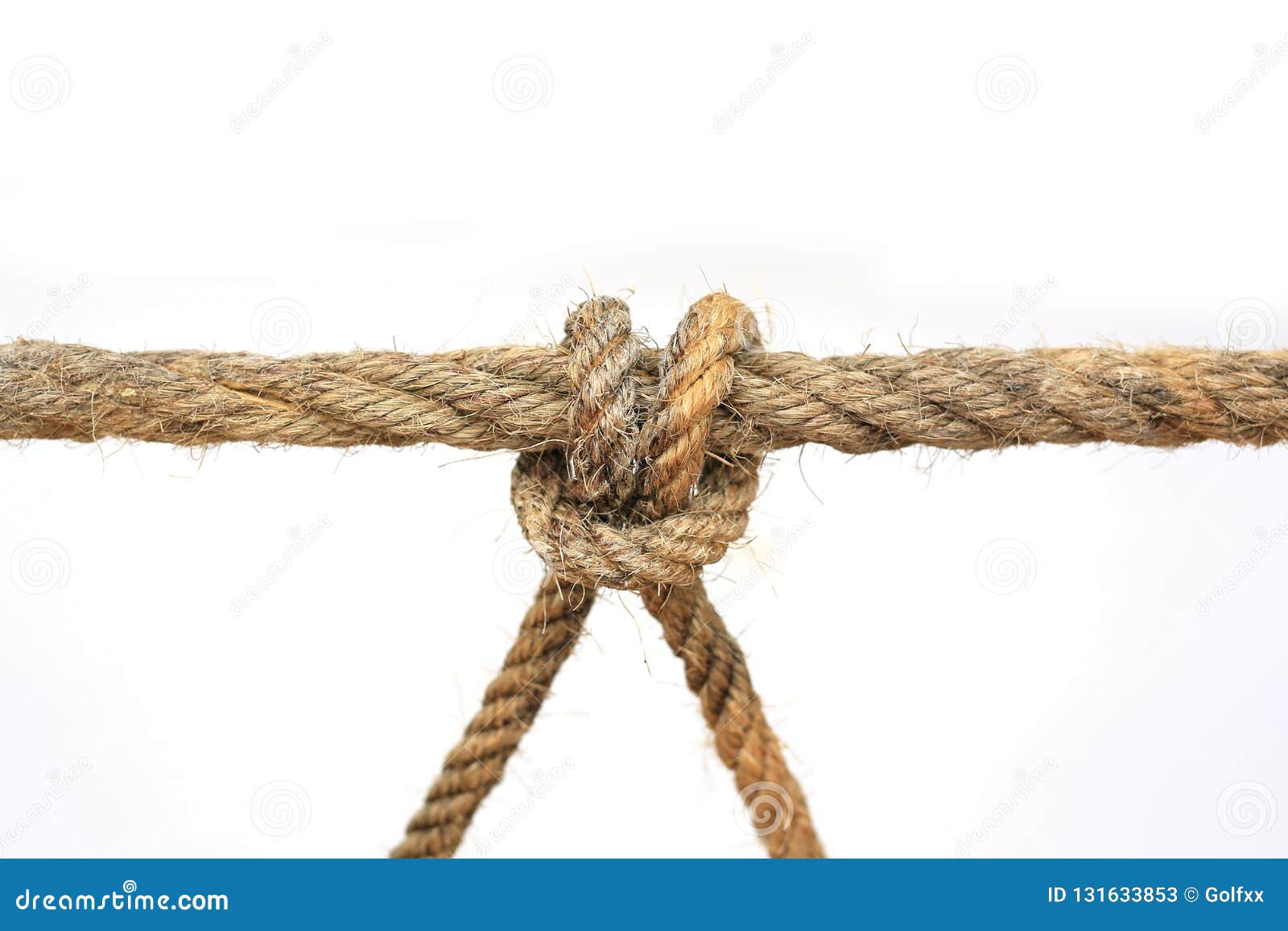 Tied Knot on White Background Stock Image - Image of beige, color ...