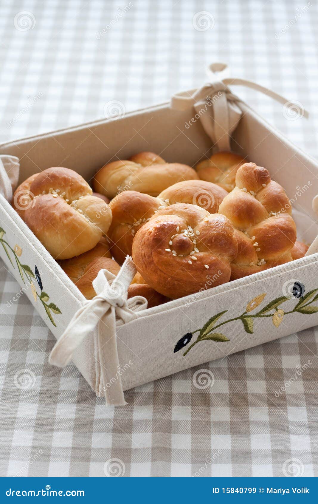 Tied or knotted rolls stock image. Image of olives, plate - 15840799