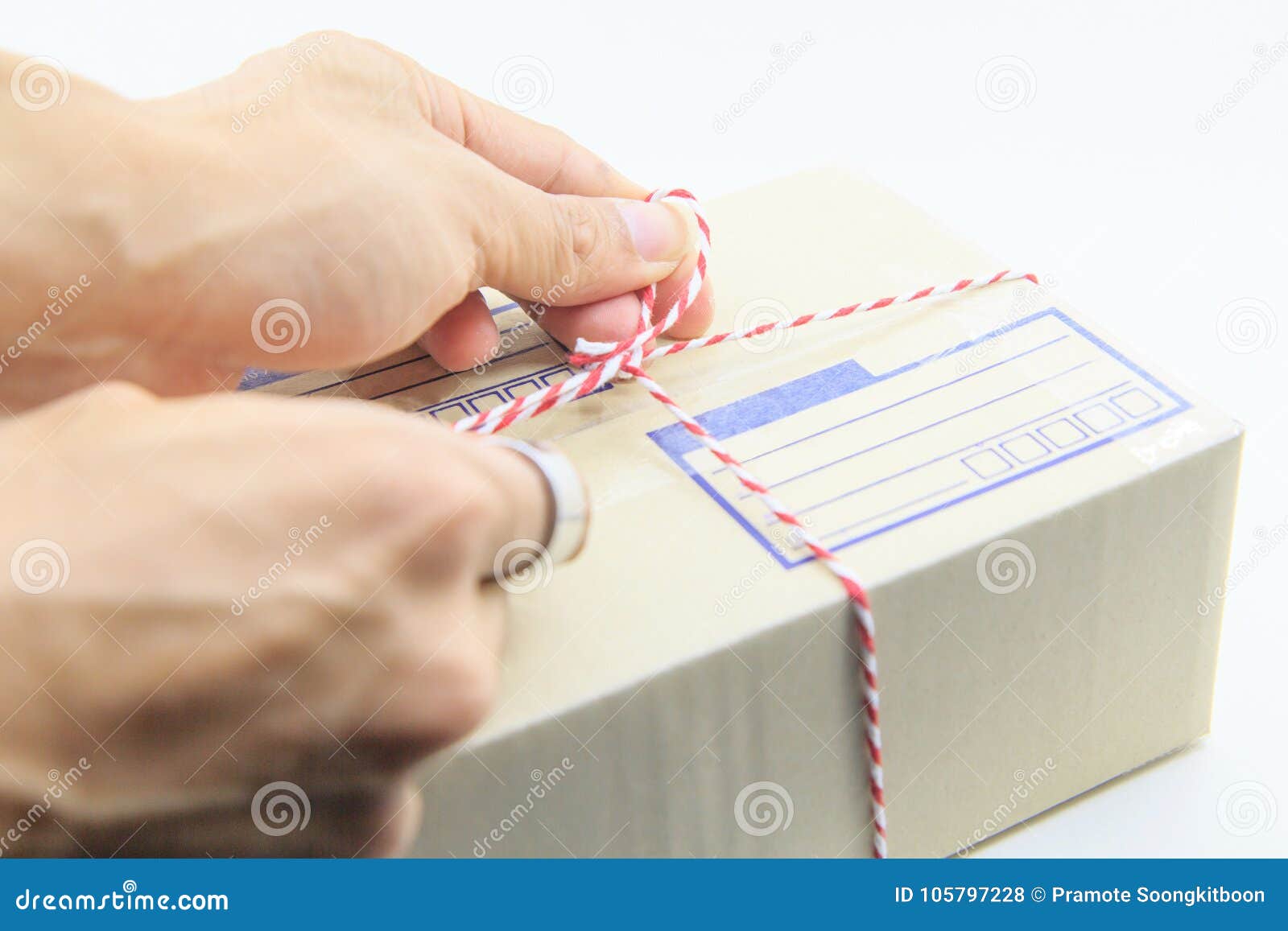 Tied the post box stock photo. Image of twine, package - 105797228