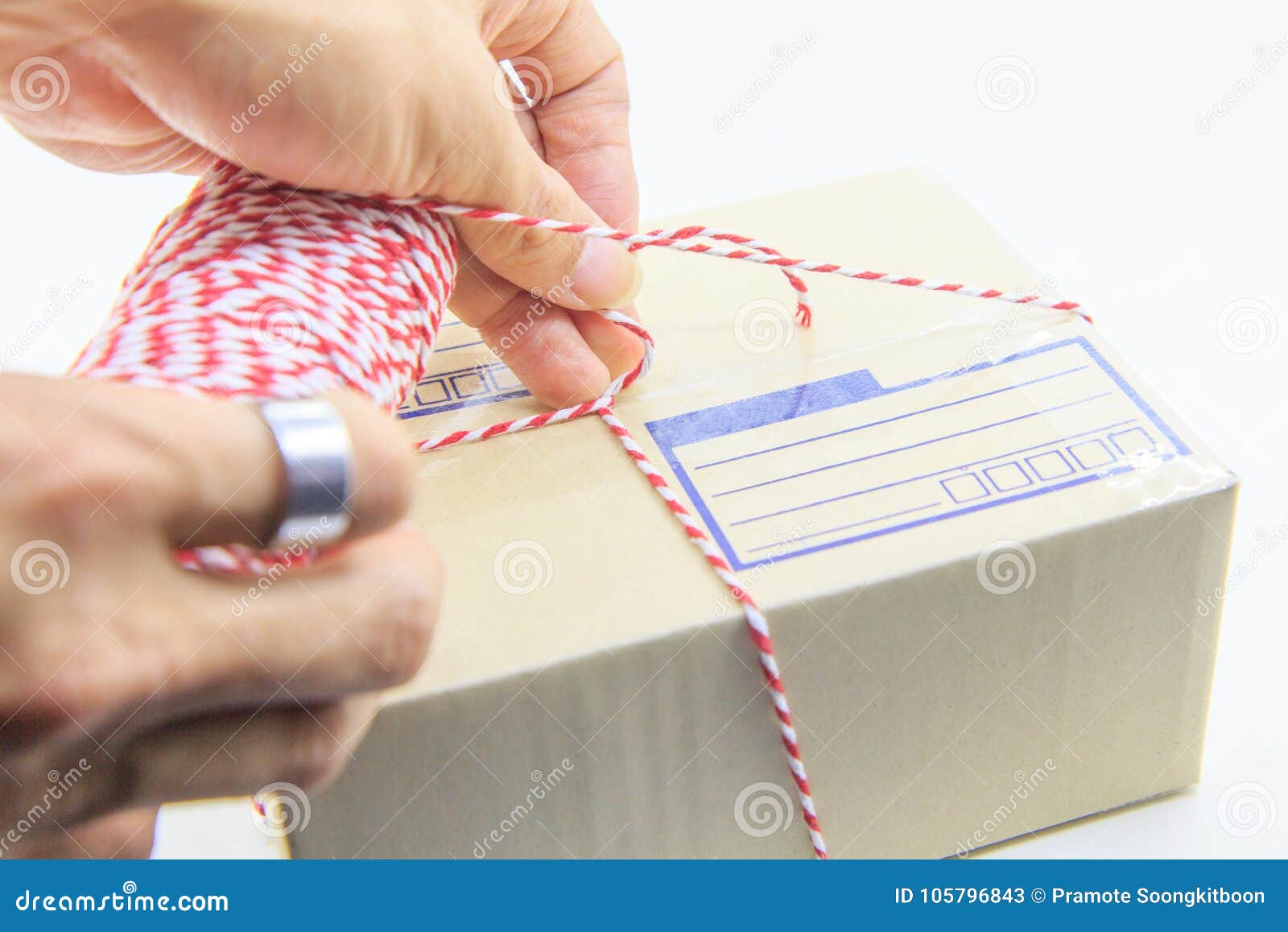 Tied the post box stock image. Image of brown, rope - 105796843