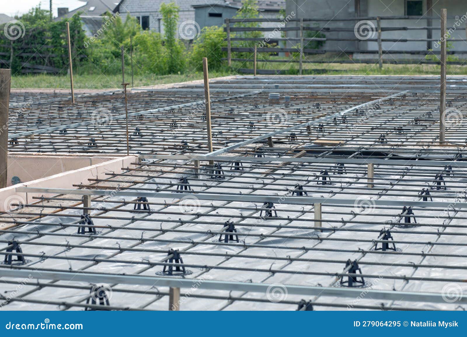 Tied Reinforcement on Clamps in Formwork for Pouring Stock Image ...