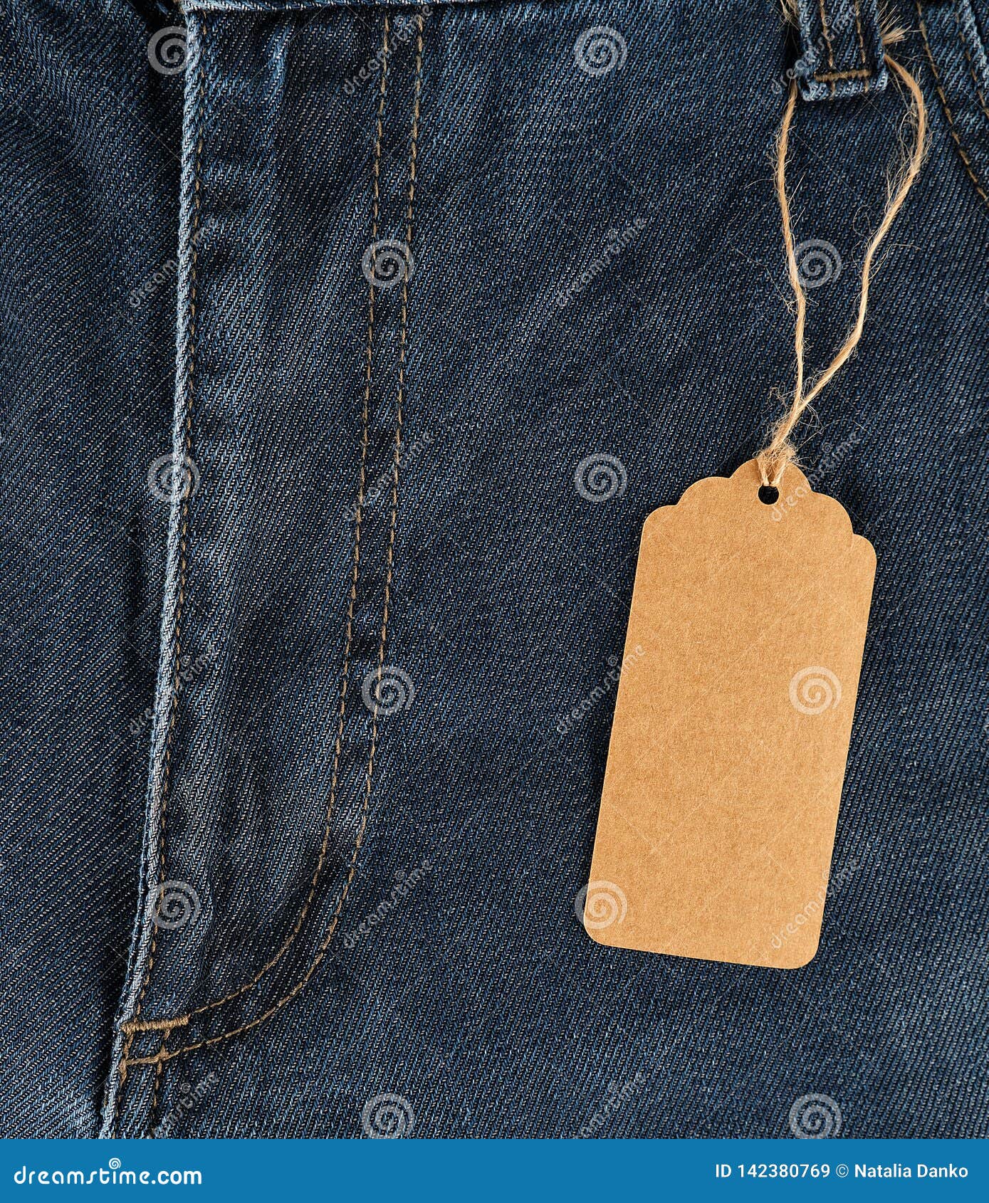 Tied on a Rope is an Empty Rectangular Brown Paper Tag Stock Image ...