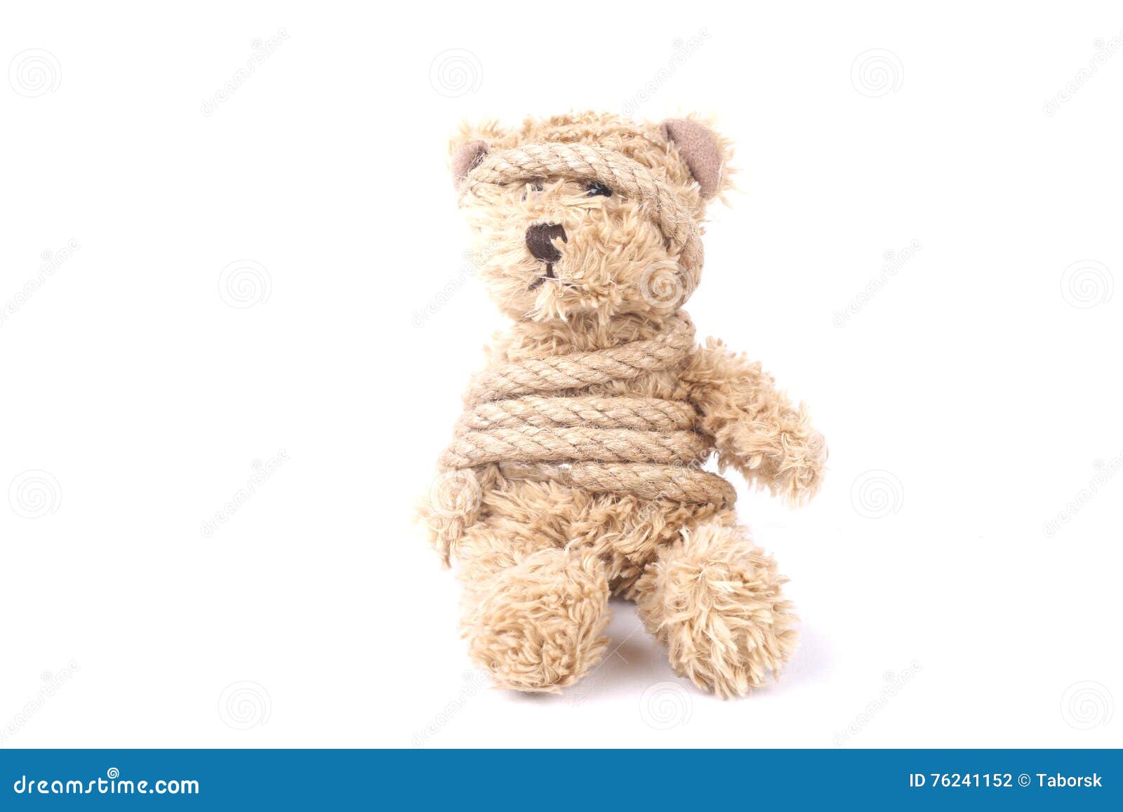 Tied teddy bear stock photo. Image of cruelty, soft, bully - 76241152