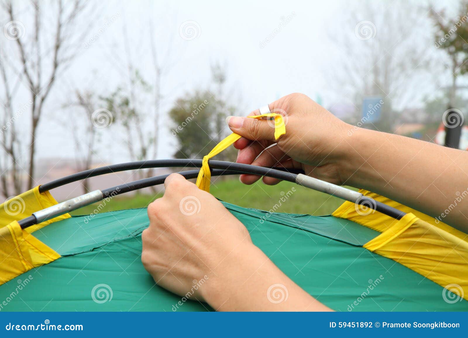 Tied the Tent Rope with Tent Pole Stock Photo - Image of white, pole ...
