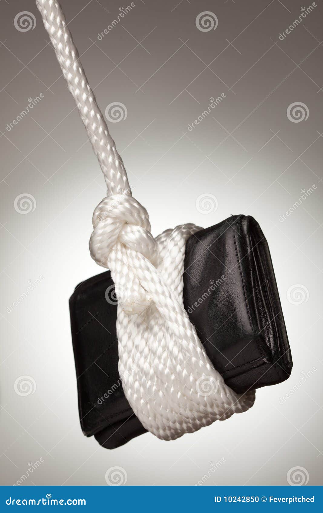 Tied Up and Hanging Wallet stock photo. Image of tied - 10242850