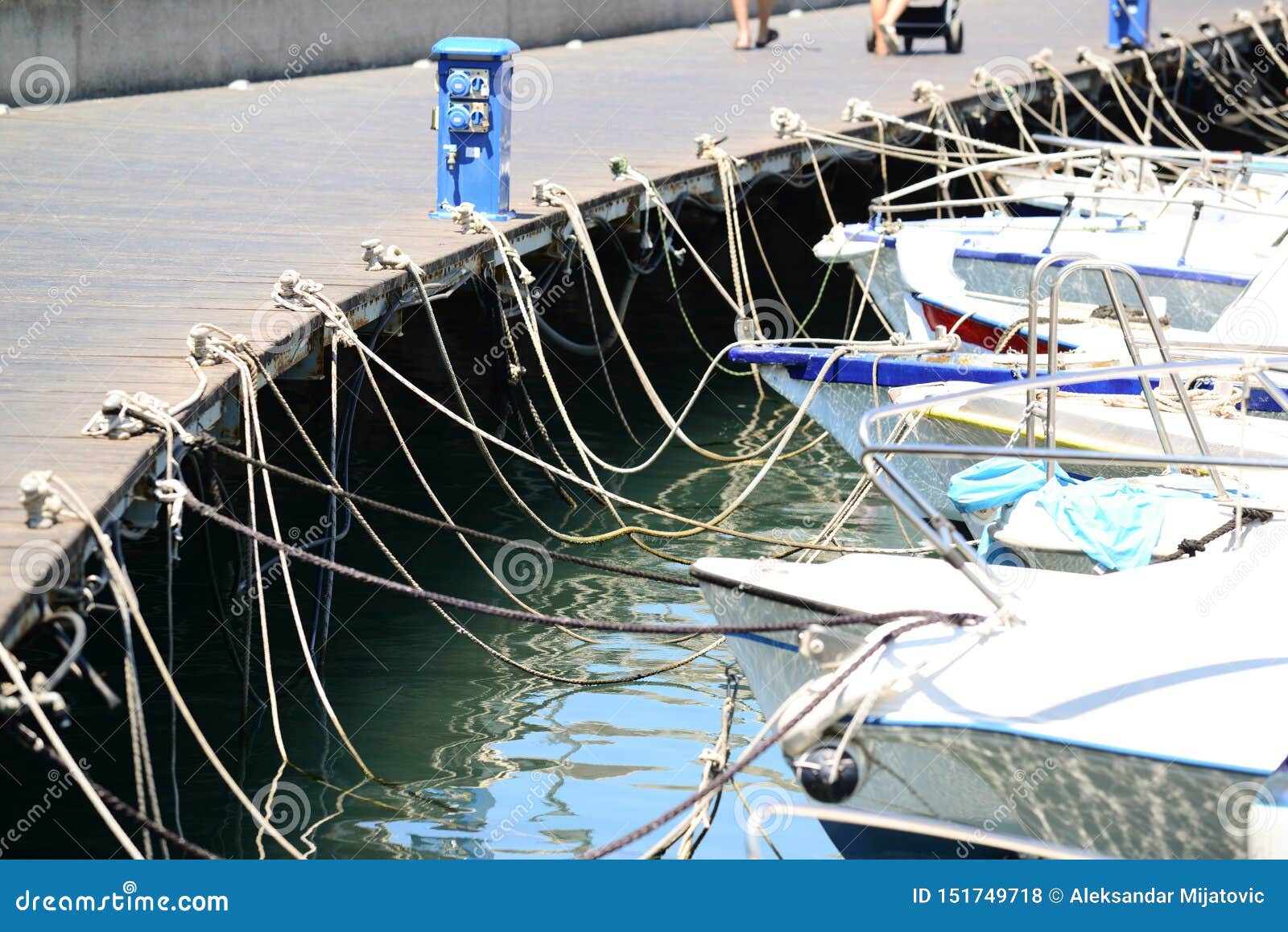 Tied yachts and boats stock photo. Image of view, clouds - 151749718