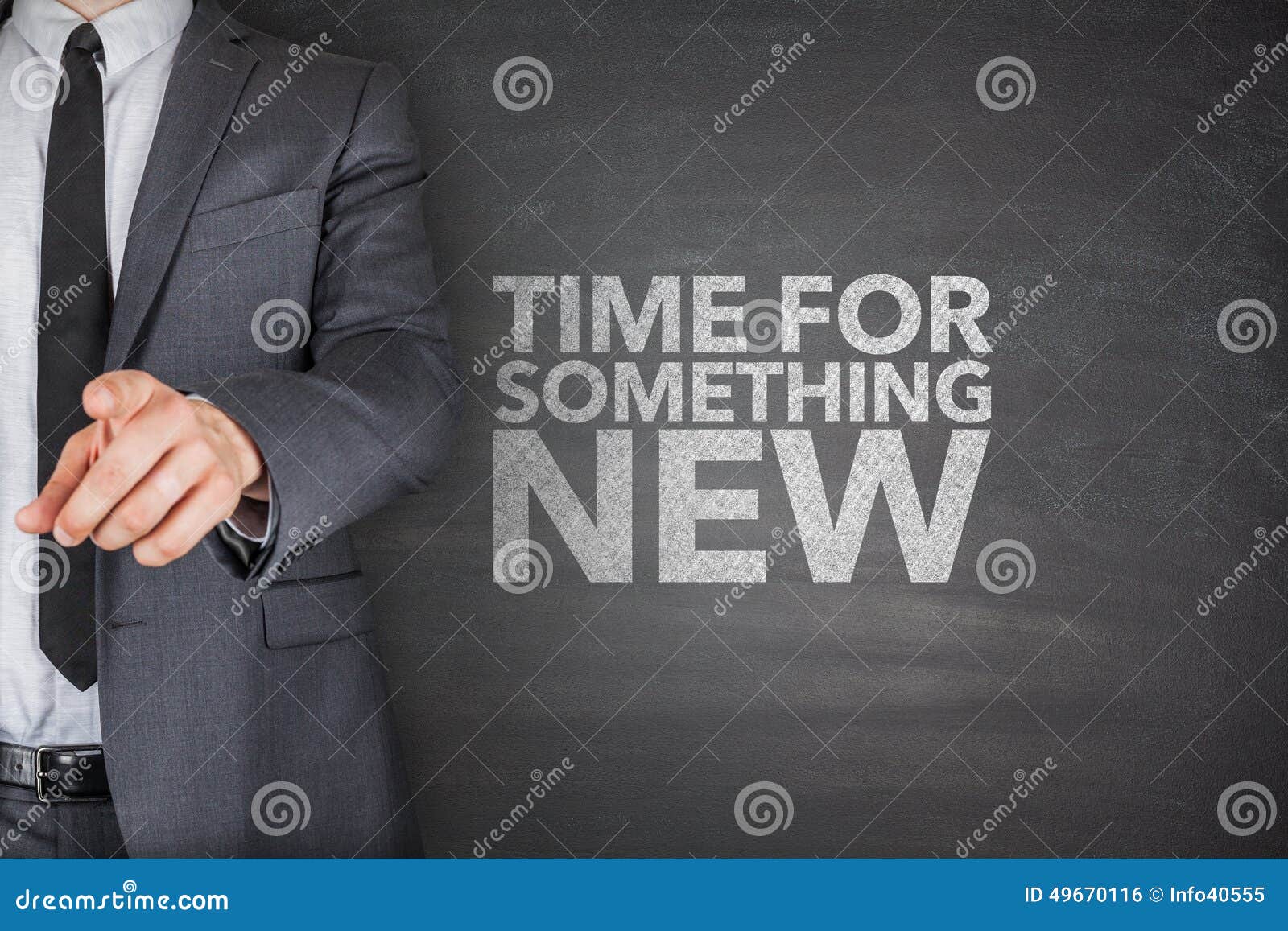 Tiem for Something New on Blackboard Stock Photo - Image of achievement ...