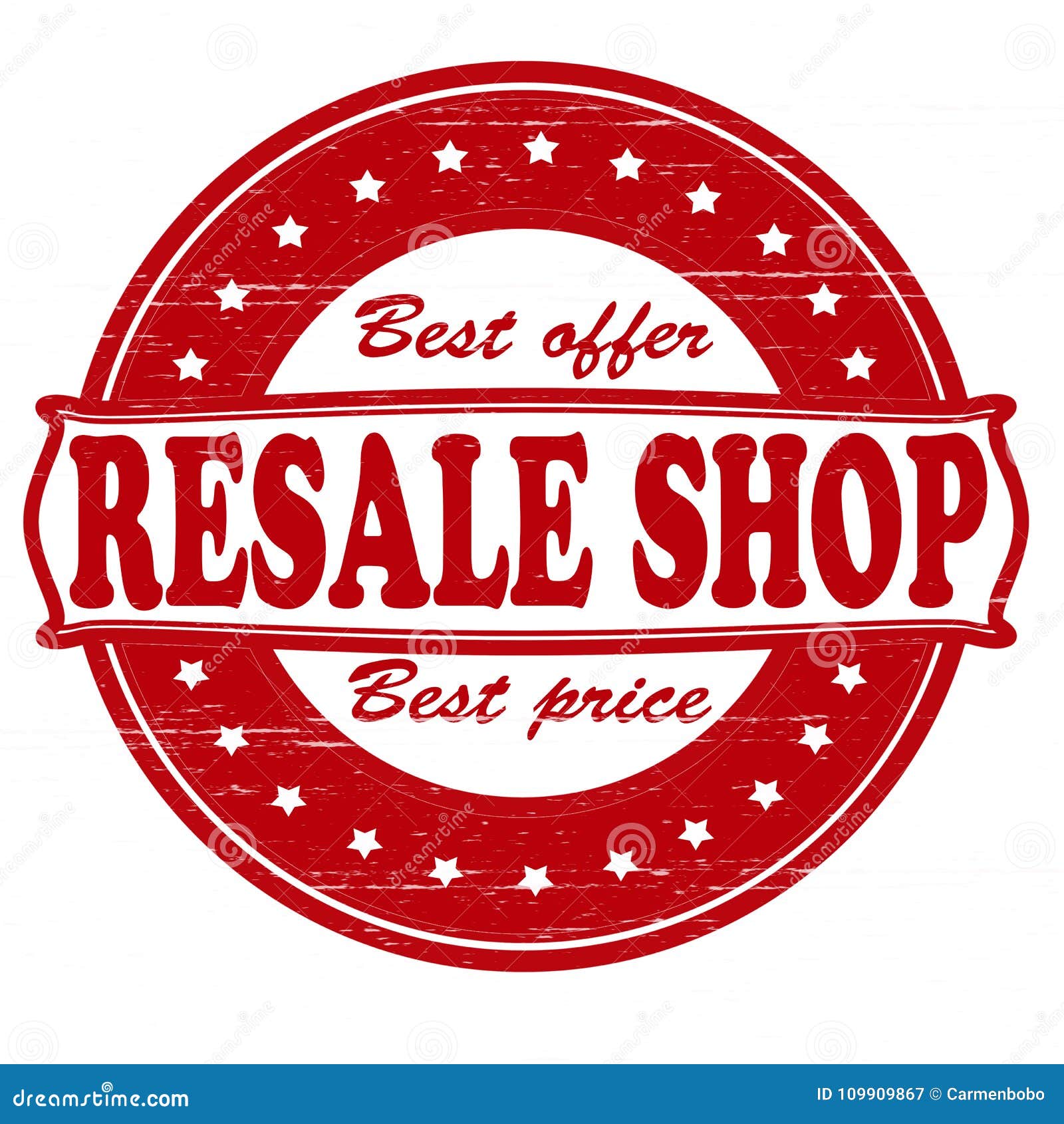 Tienda de la reventa stock de ilustración. Ilustración de sello - 109909867