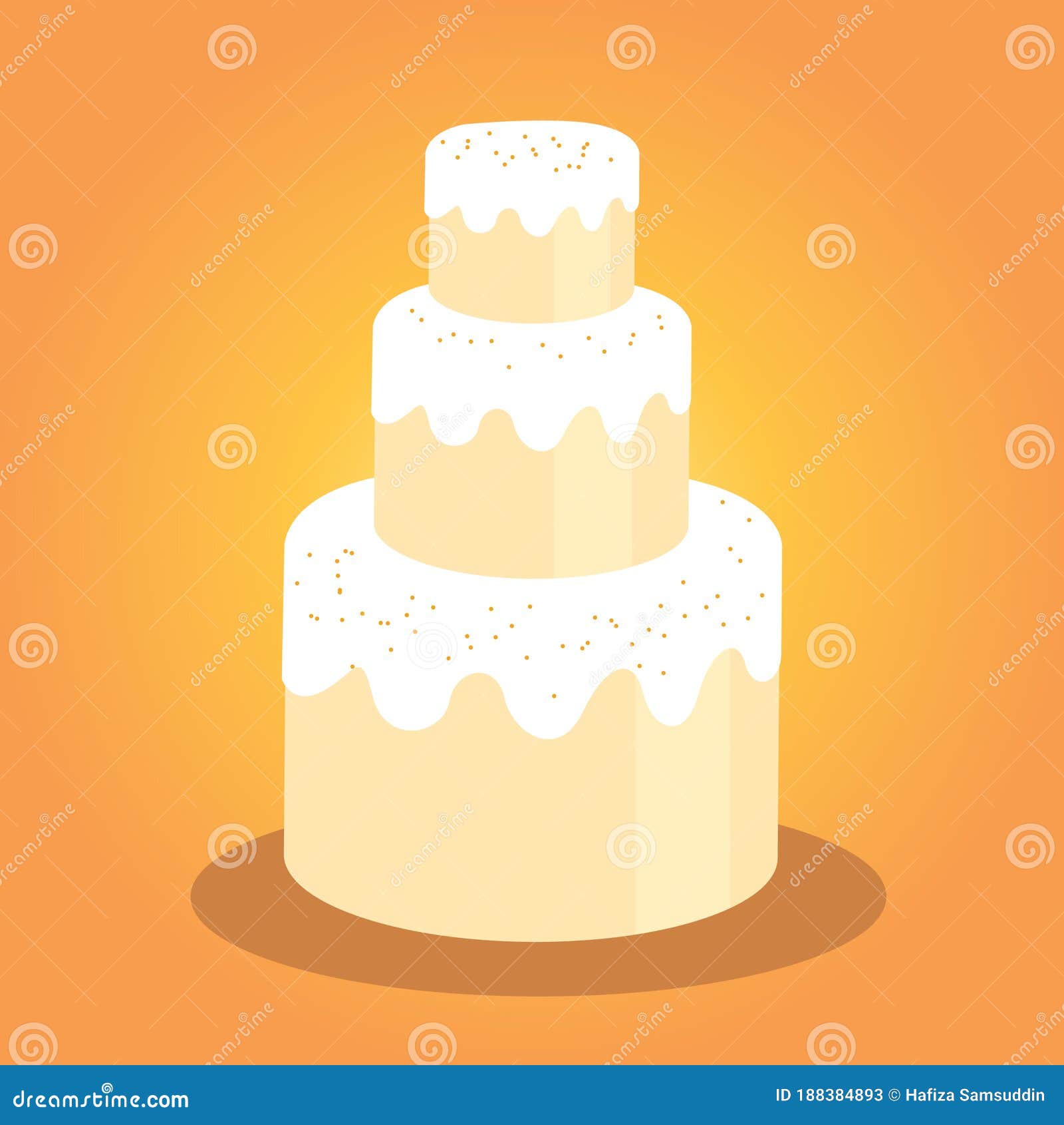 3-tier Cake. Vector Illustration Decorative Design Stock Vector ...