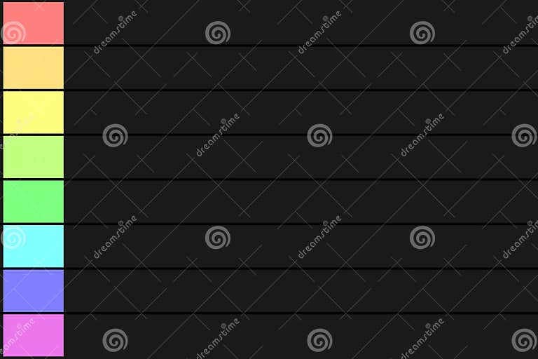 Tier List Ranking Table Vector Template, Grid of Rating or Sorting ...