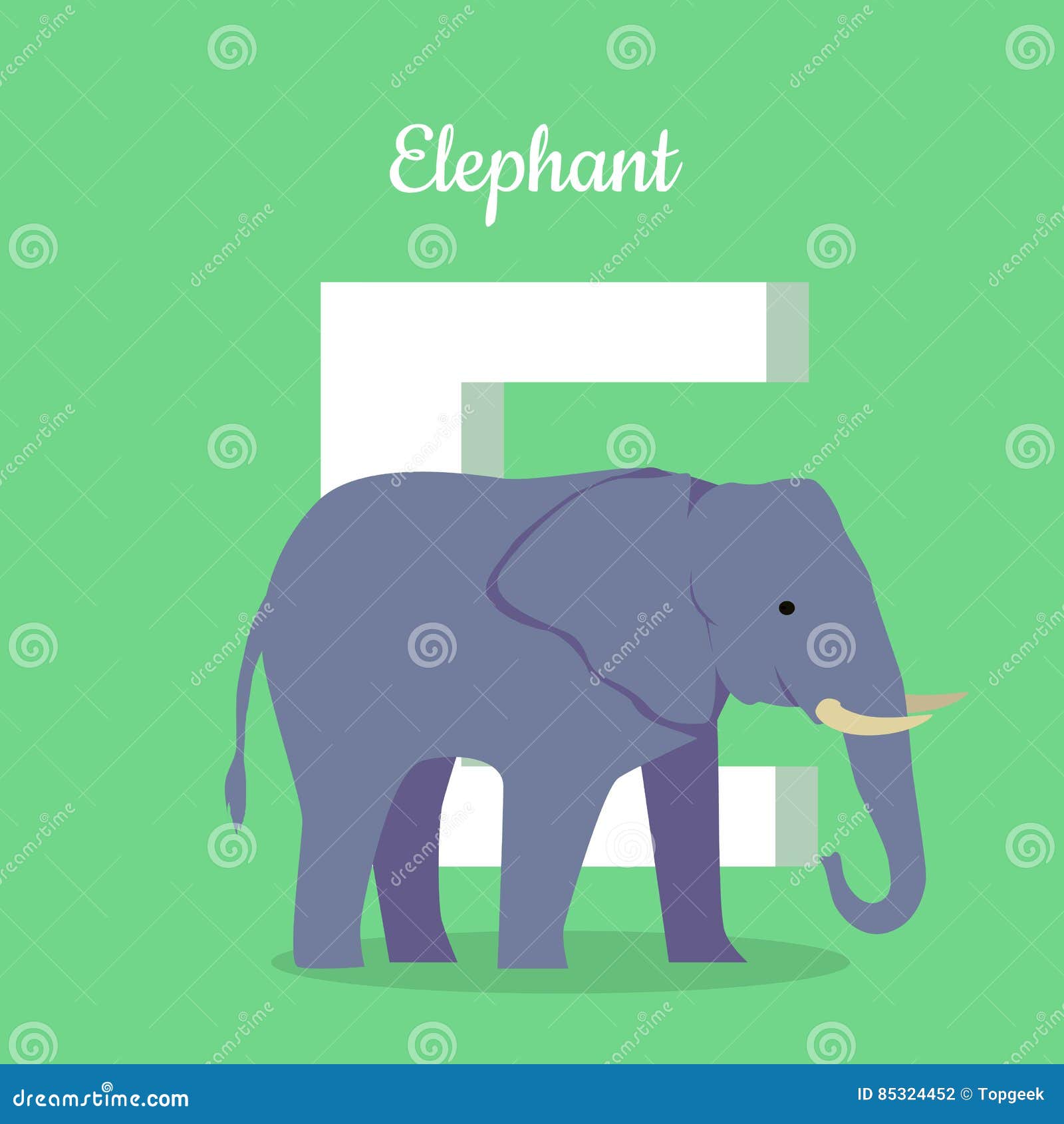 Tieralphabet Buchstabe - E vektor abbildung. Illustration von plakat ...