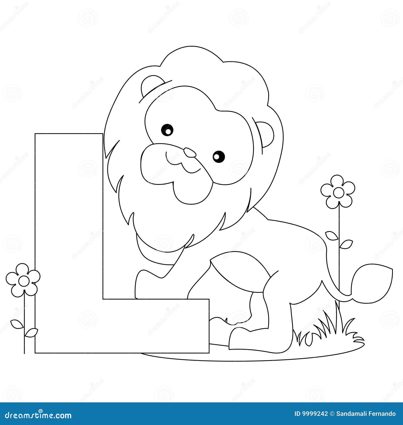 Tieralphabet L Farbtonseite Vektor Abbildung - Illustration von ...
