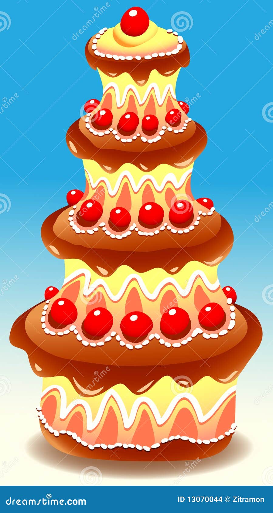 Tiered Cake Vector Illustration | CartoonDealer.com #13070044