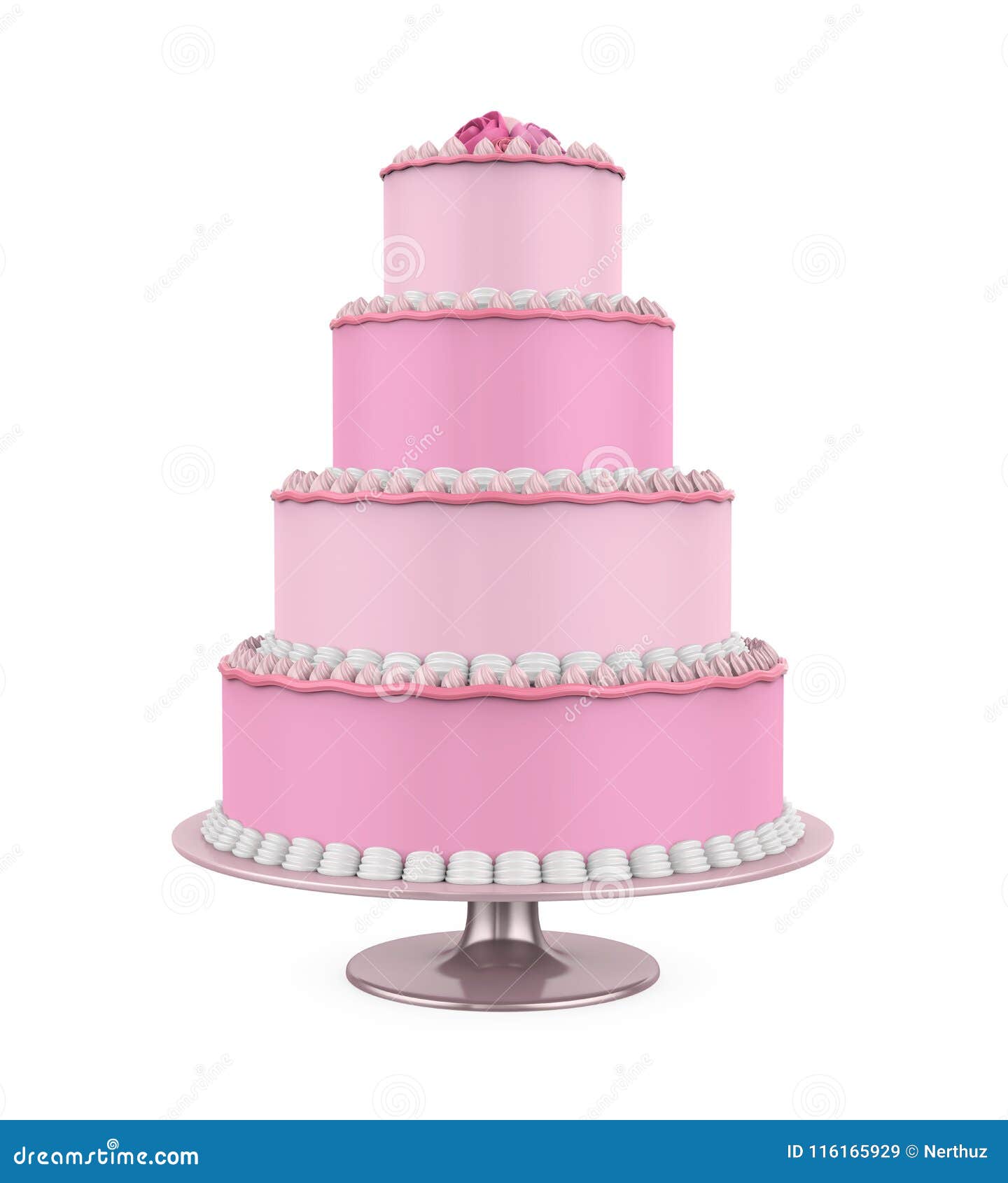 Tiered Cakes With Cream And Fruit Flat Vector Illustration Set ...