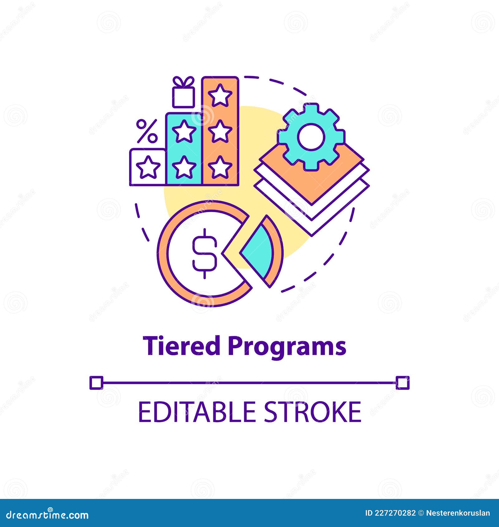 Tiered Programs Concept Icon Stock Vector - Illustration of level ...