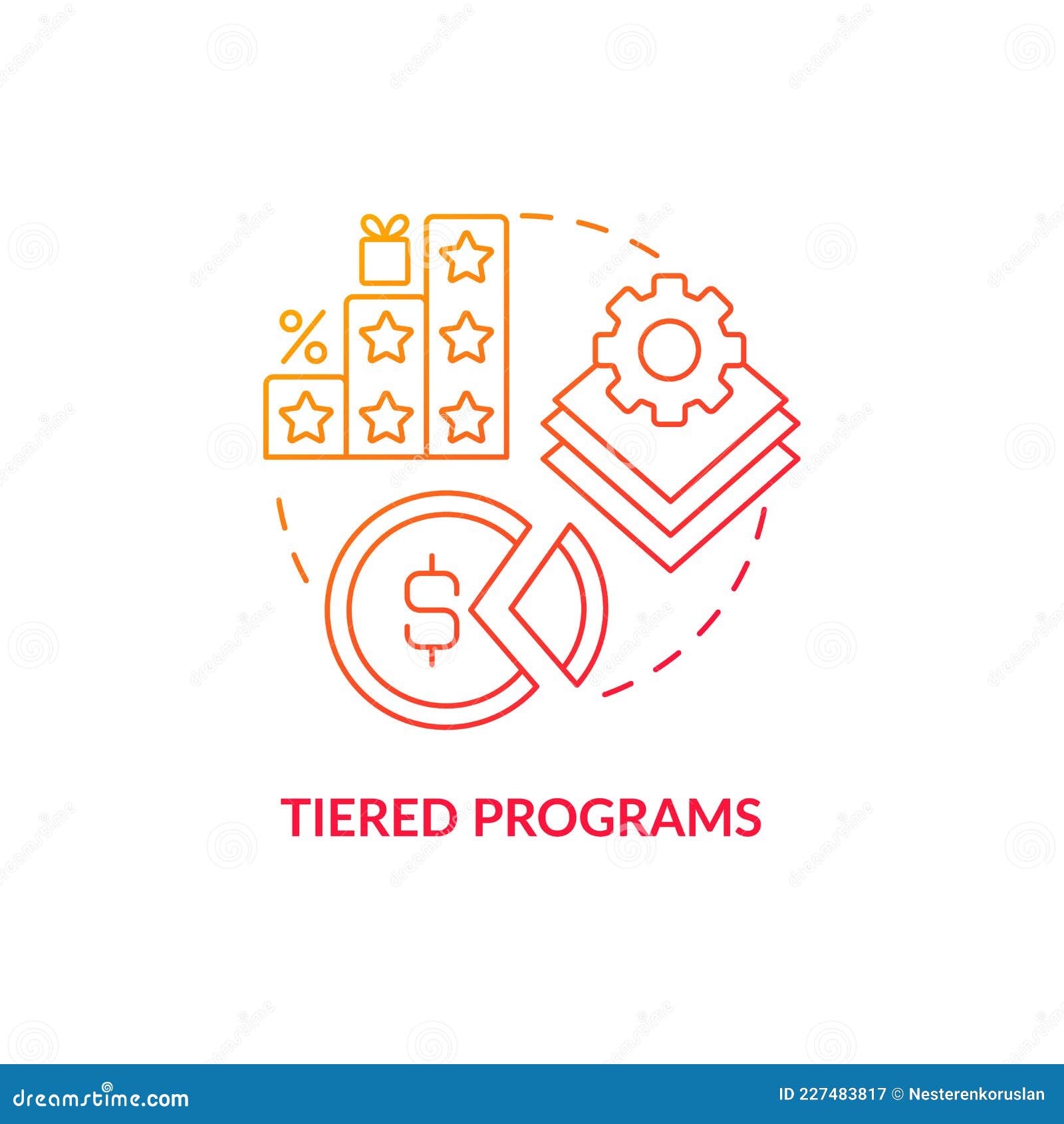 Tiered Programs Red Gradient Concept Icon Stock Vector - Illustration ...