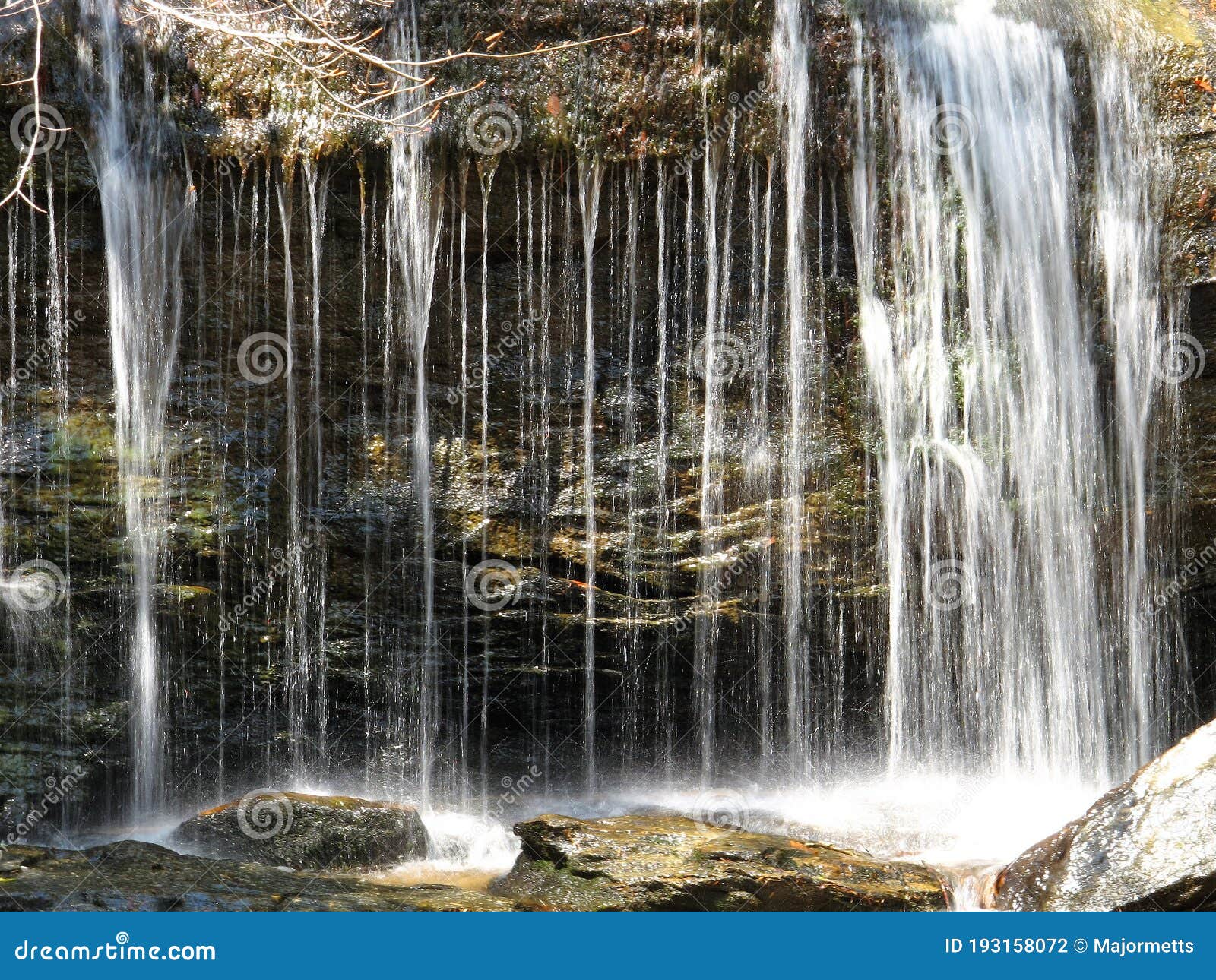 Tiered Waterfall with Rocks Stock Photo - Image of falling, pour: 193158072