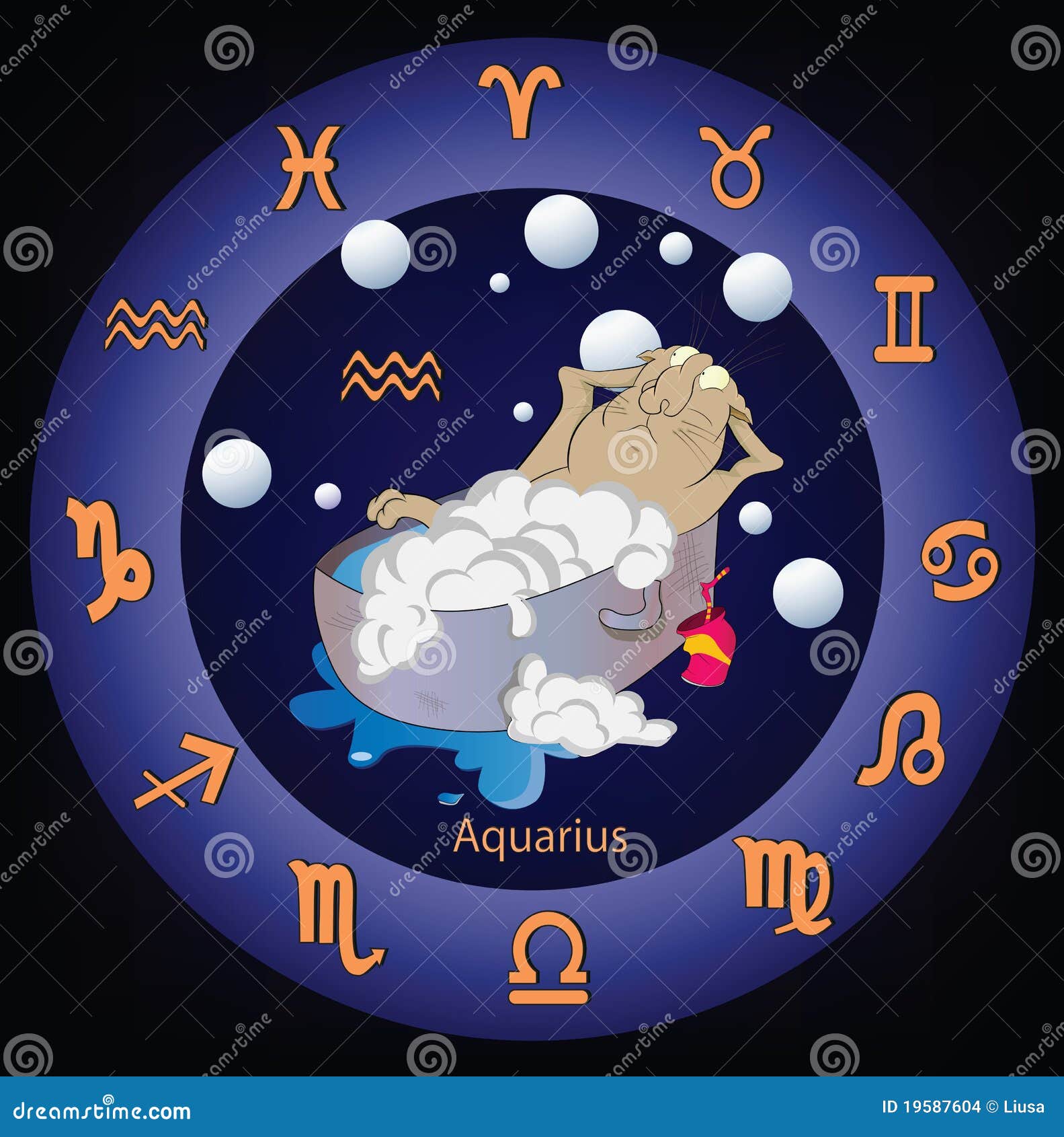 Tierkreiszeichen. Der Wassermann. Karikatur Vektor Abbildung ...