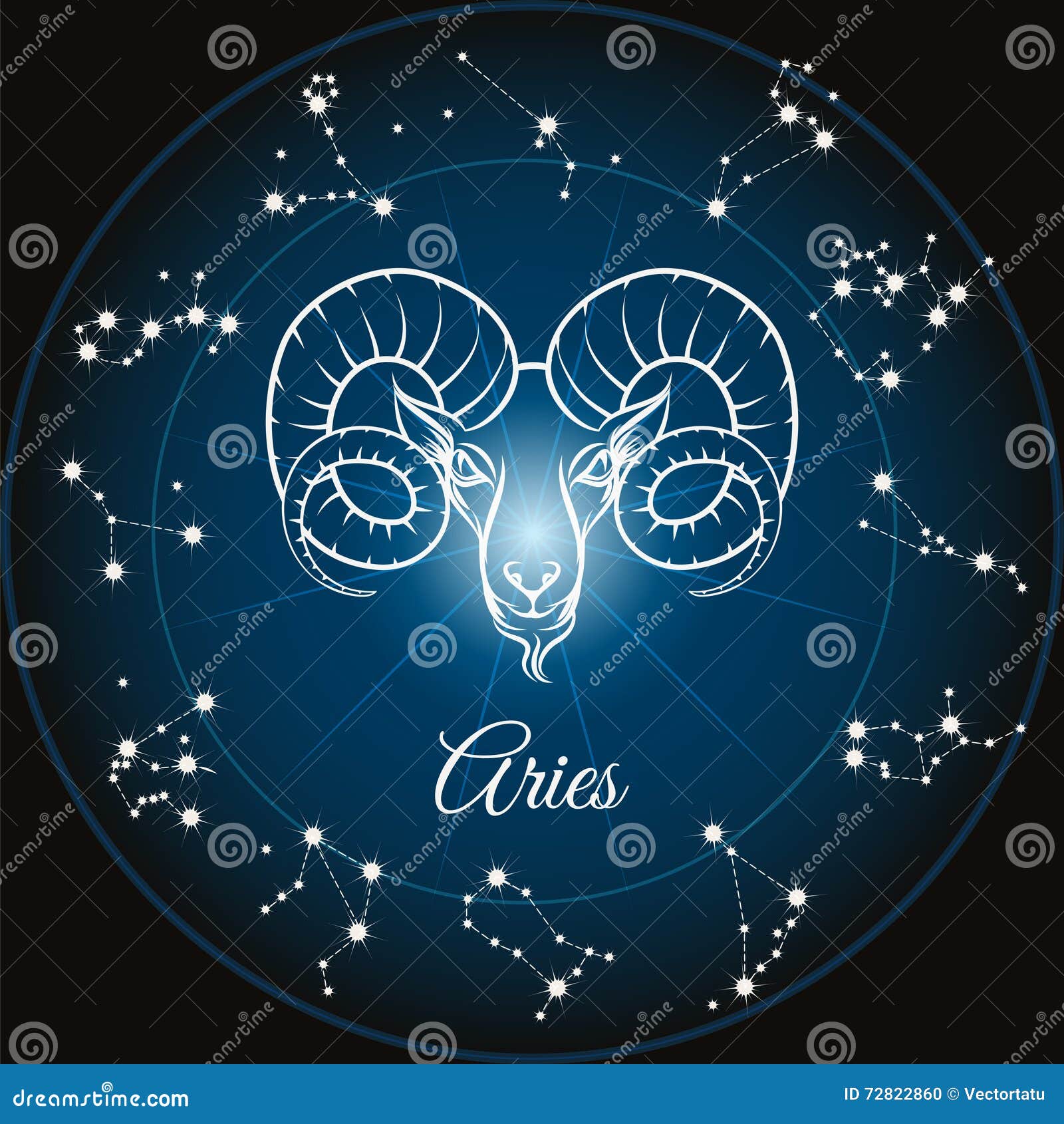 Tierkreiszeichen Widder vektor abbildung. Illustration von emblem ...